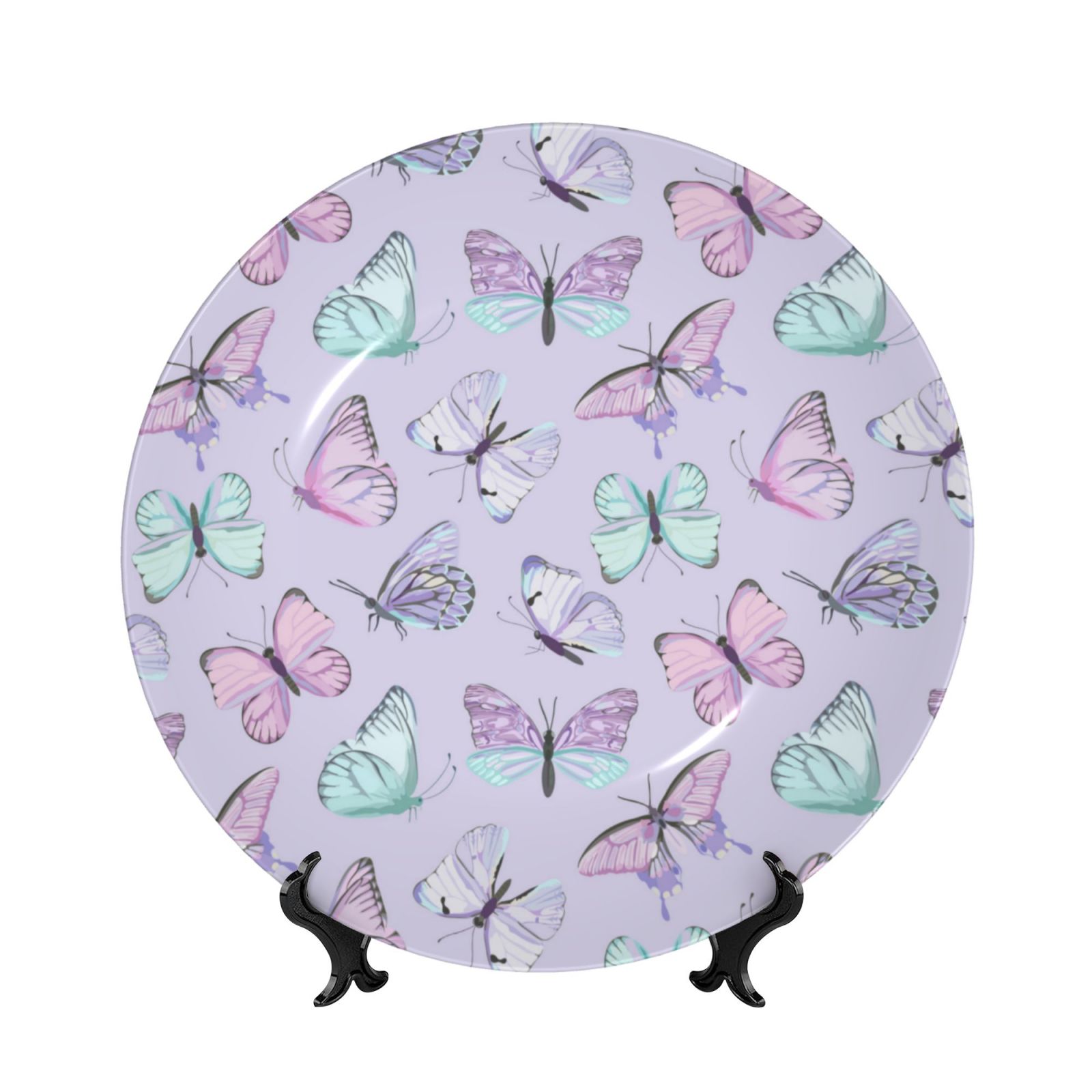 Gaeub Purple Butterfly Print Ceramic Plate,Dinner Plates,Bone China ...