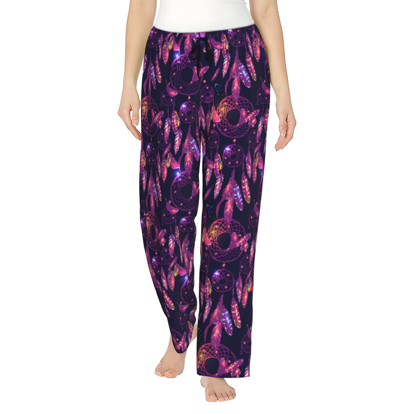 Gaeub Purple Dreamcatcher Soft Pajama Pants for Women, Wide Leg Comfy ...
