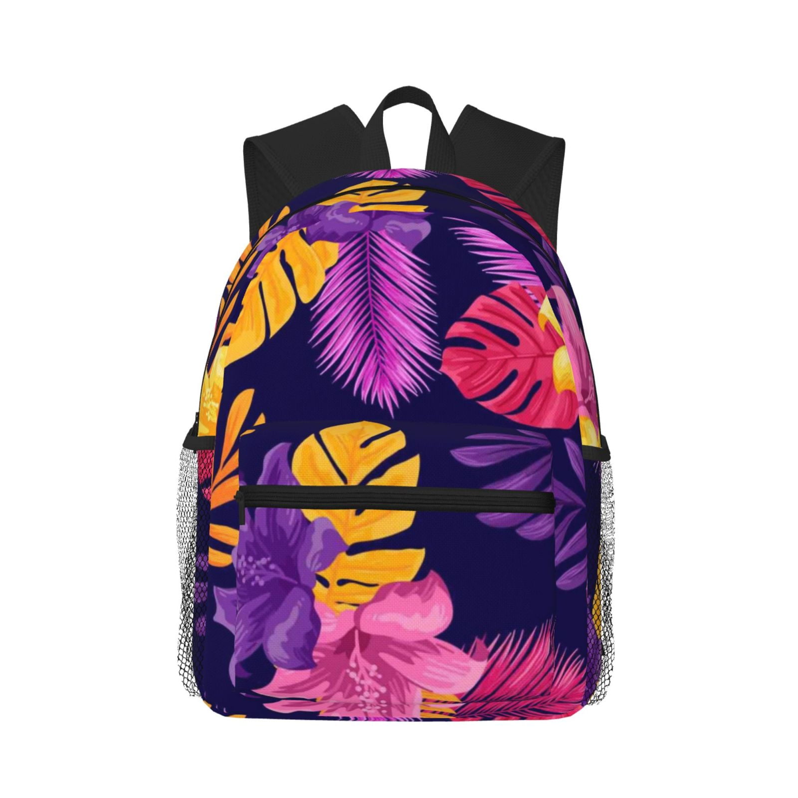 Gaeub Purple Flower School Backpack Waterproof Bookbag for Men Women ...