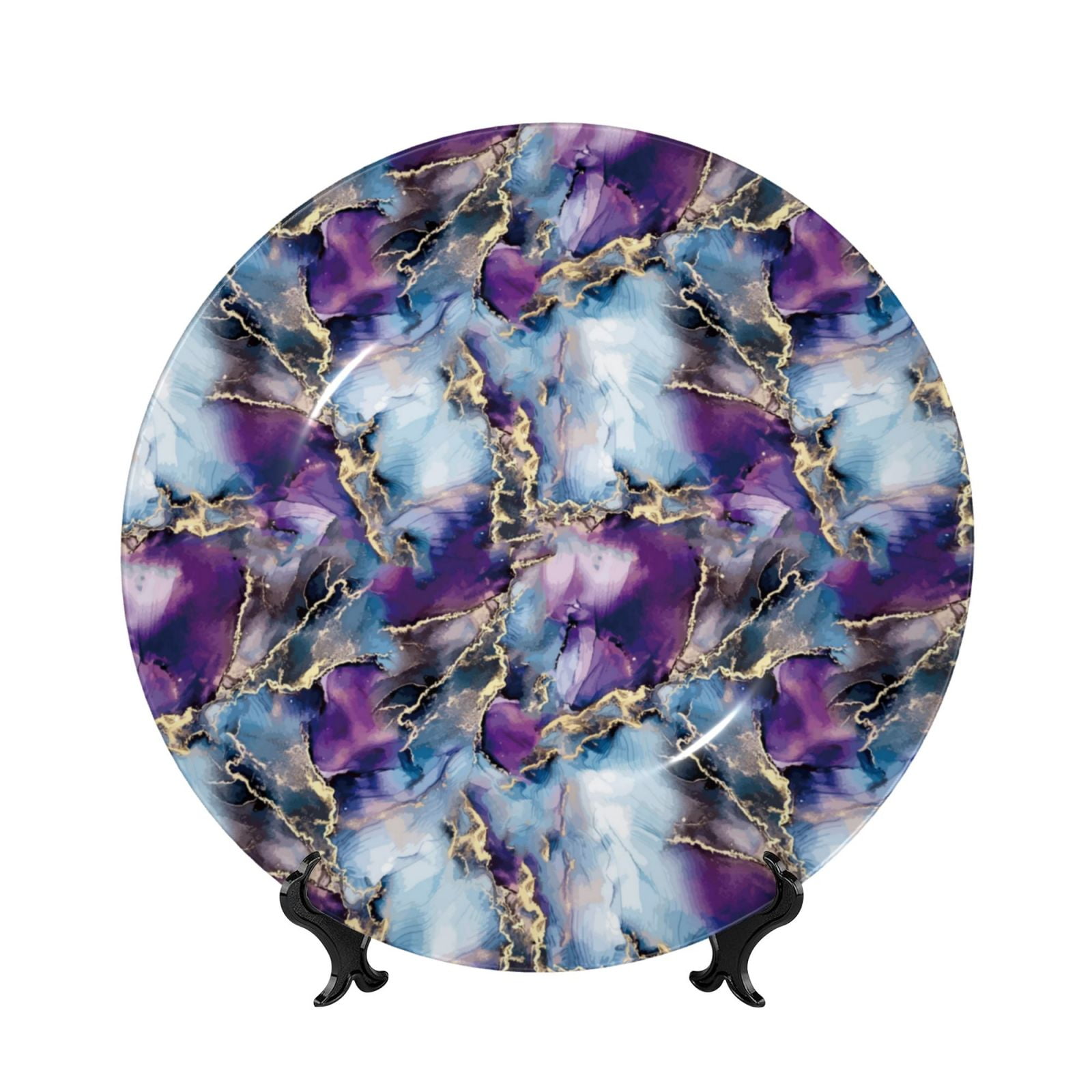 Gaeub Purple Marble Texture Print Ceramic Plate,Dinner Plates,Bone ...