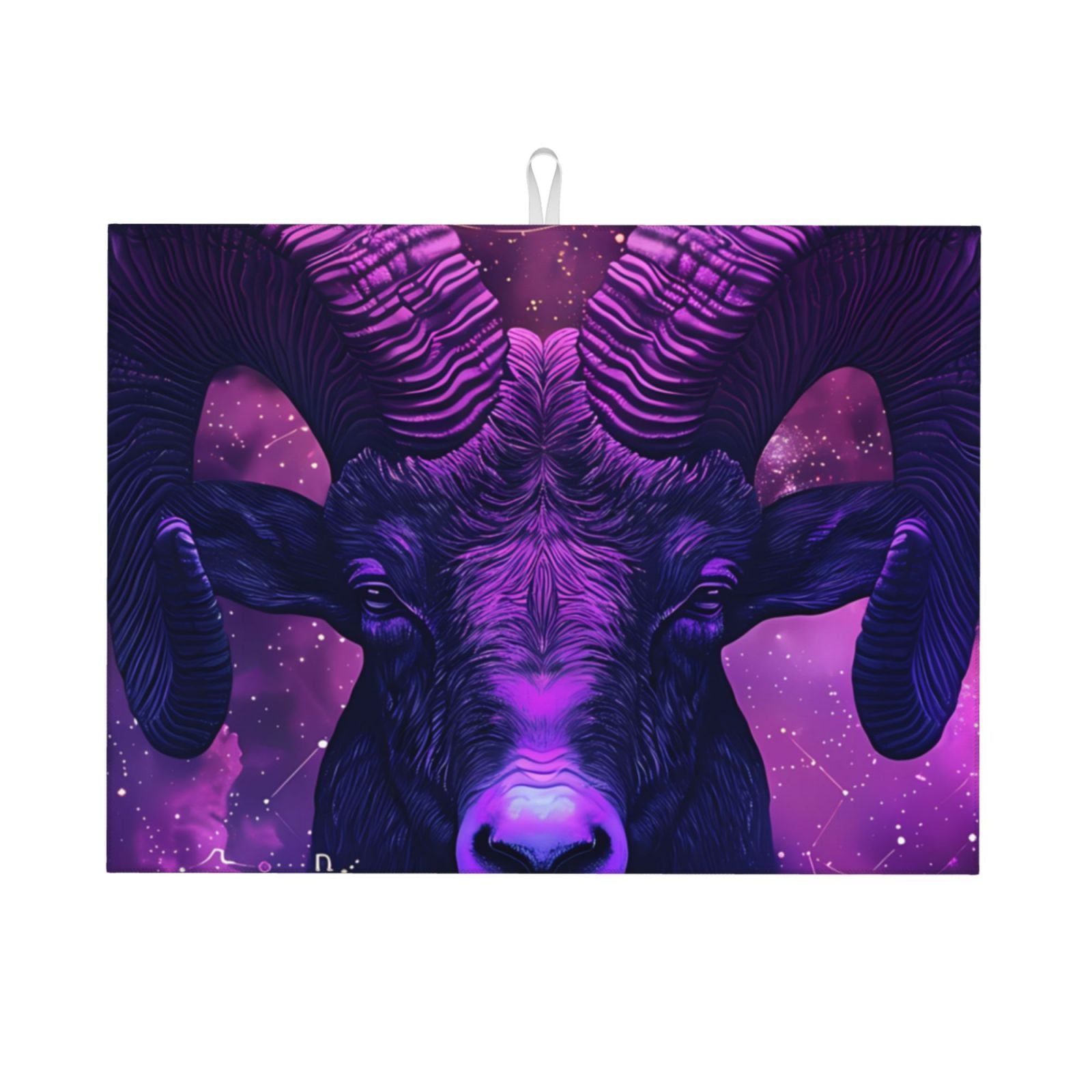 Gaeub Purple Starry Sky Antelope Print Dish Drying Mats For Kitchen ...
