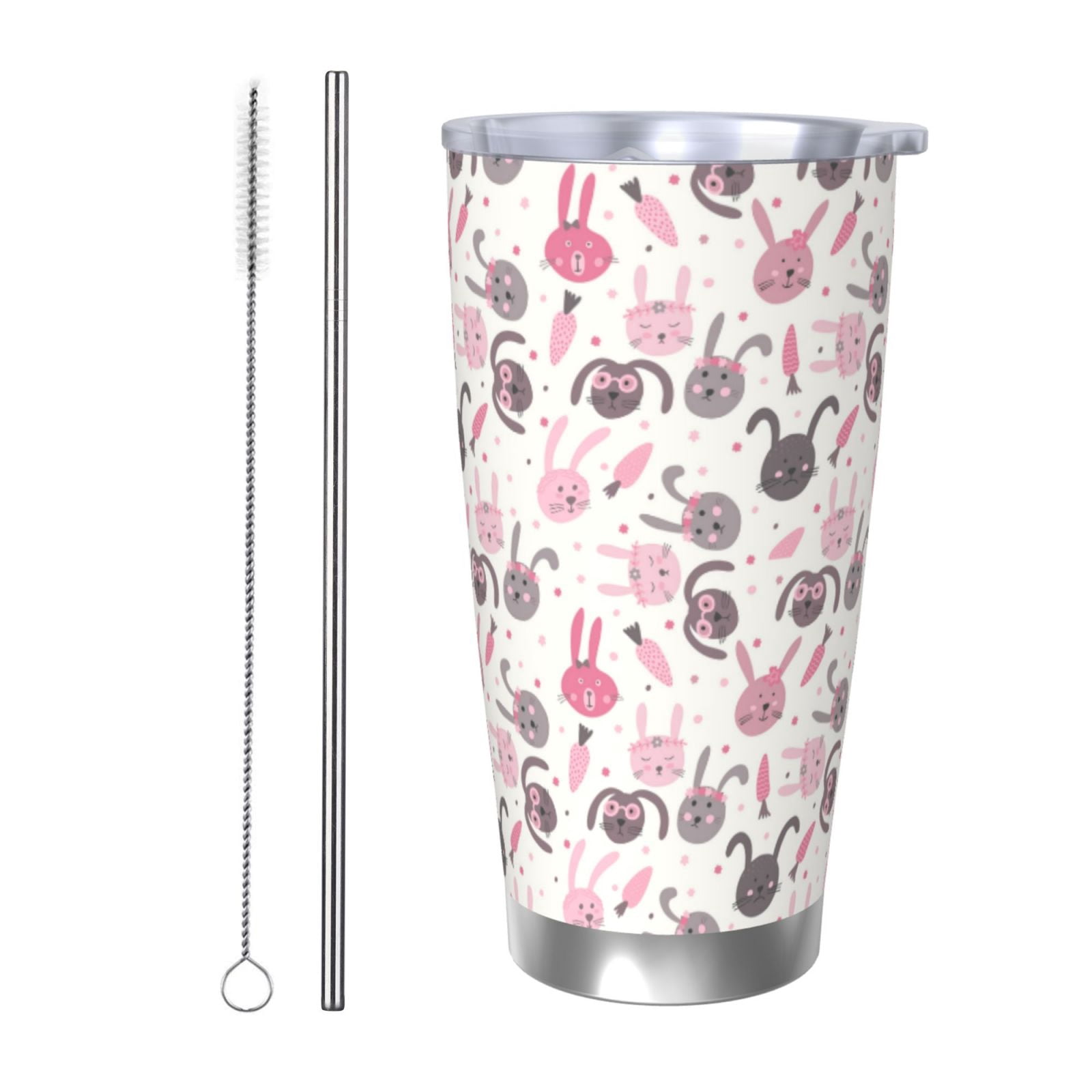 Gaeub Rabbit And Carrot Print 20-Ounce Stainless Steel Car Cup,Tumblers ...