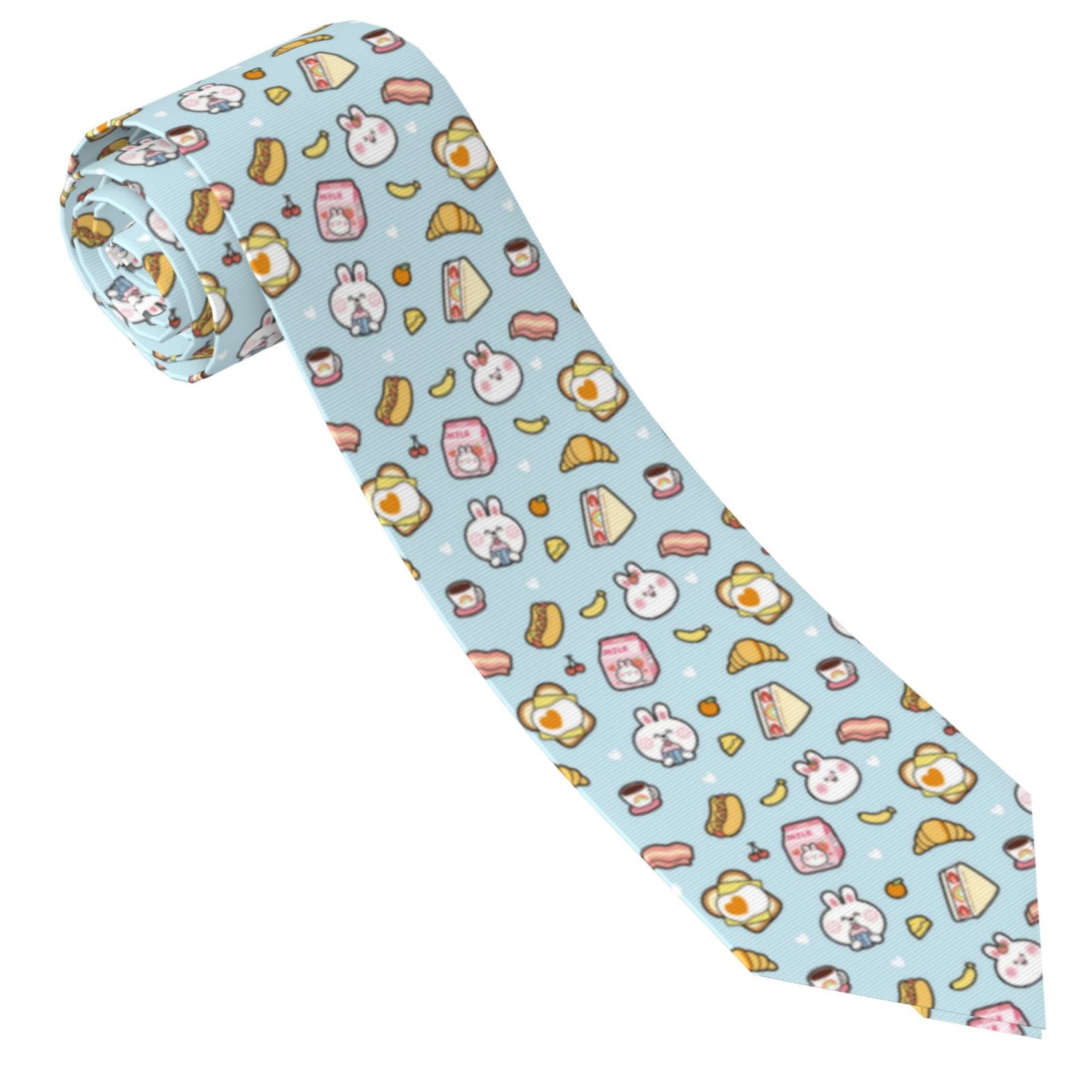 Gaeub Rabbit Burger Coffee Men's Classic Woven Jacquard Necktie Perfect ...