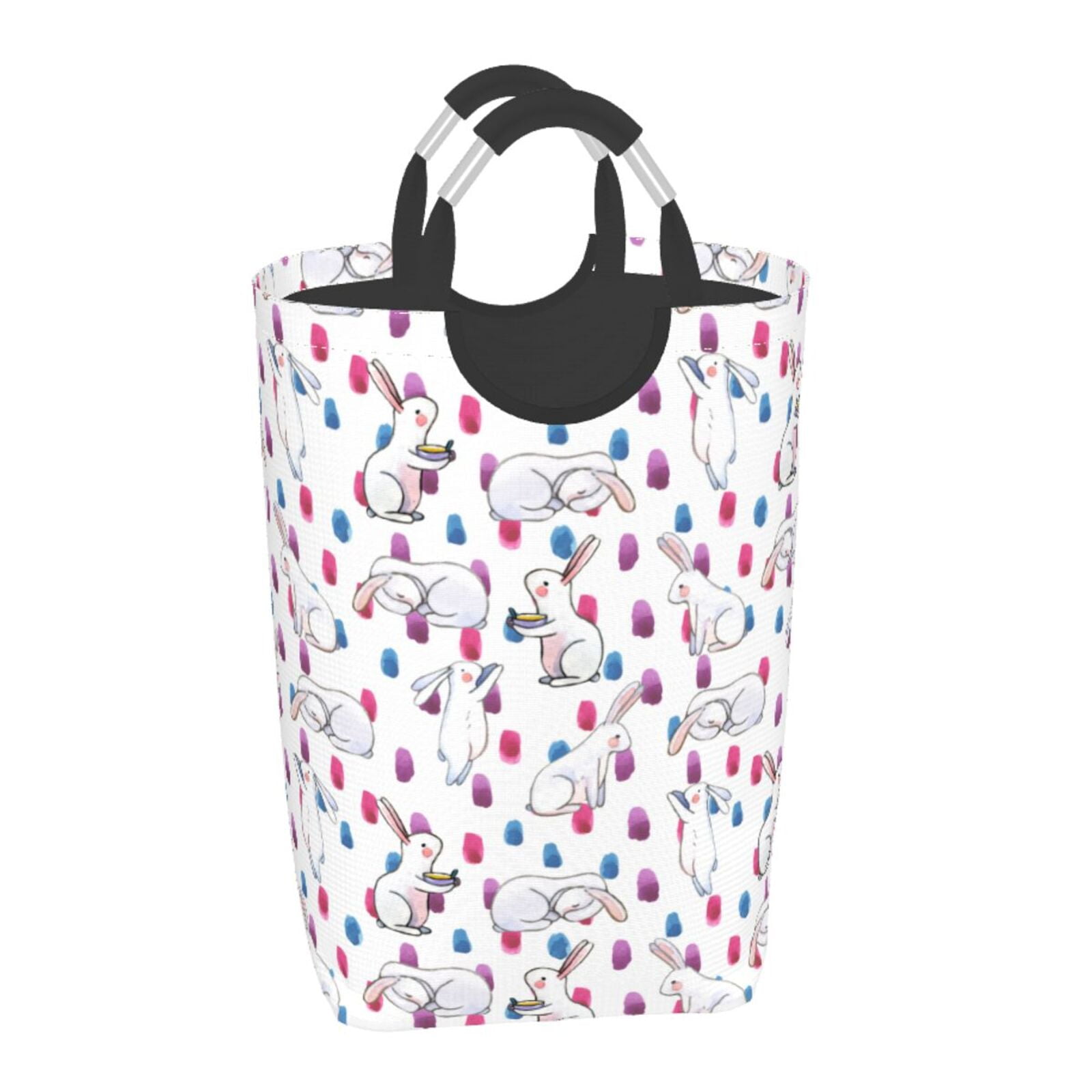 Gaeub Rabbit Eating Print 50L Large Laundry Hampers with Handles ...