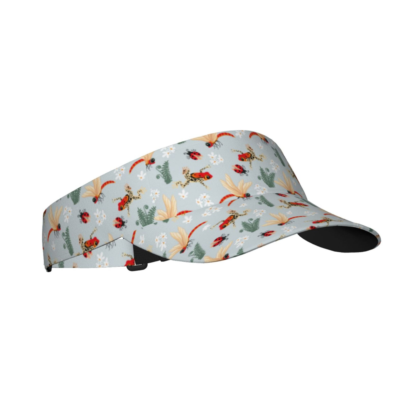 Gaeub Ragonfly And Ladybug Printed Sport Sun Visor Hats ,Adjustable Empty Top Sunscreen Visor ...