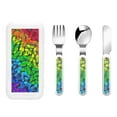 Gaeub Rainbow Butterflies Print 3-Piece Children Knife Spoon Fork Set ...