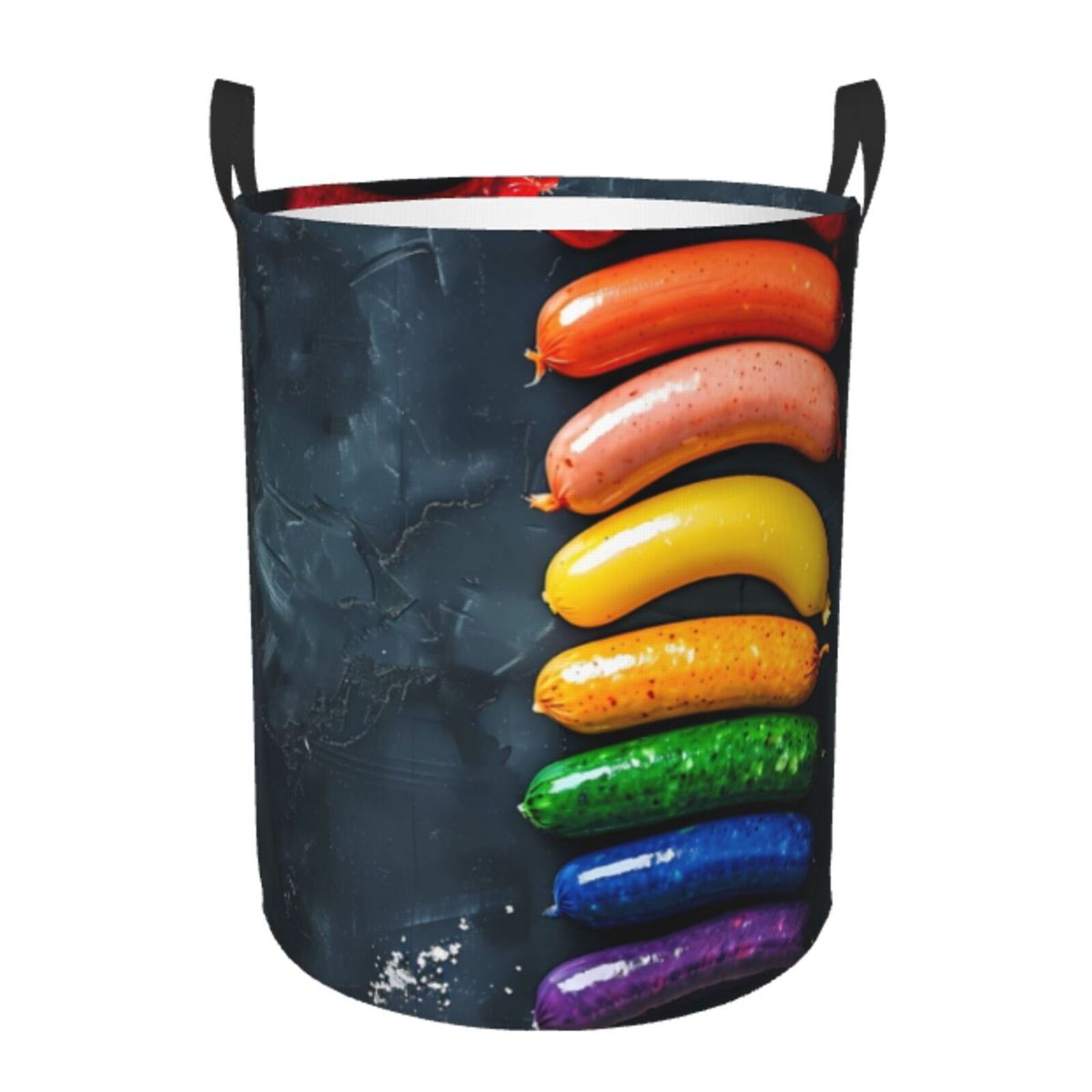 Gaeub Rainbow Sausages On Dark Slate Dirty Clothes Storage Basket, Toy ...