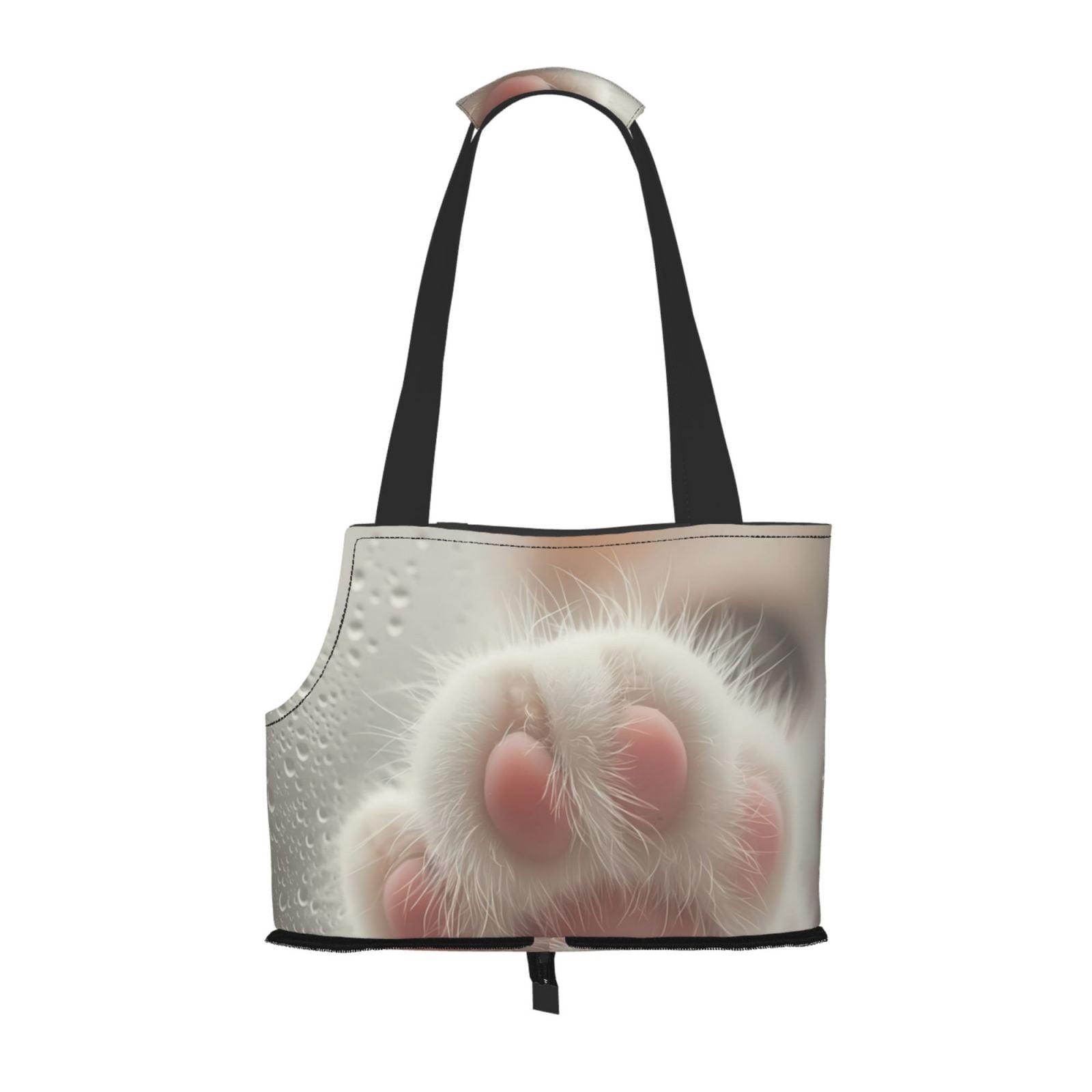 Gaeub Raindrop Kitten Paw Print Purse Carrier with Safety Tether For ...
