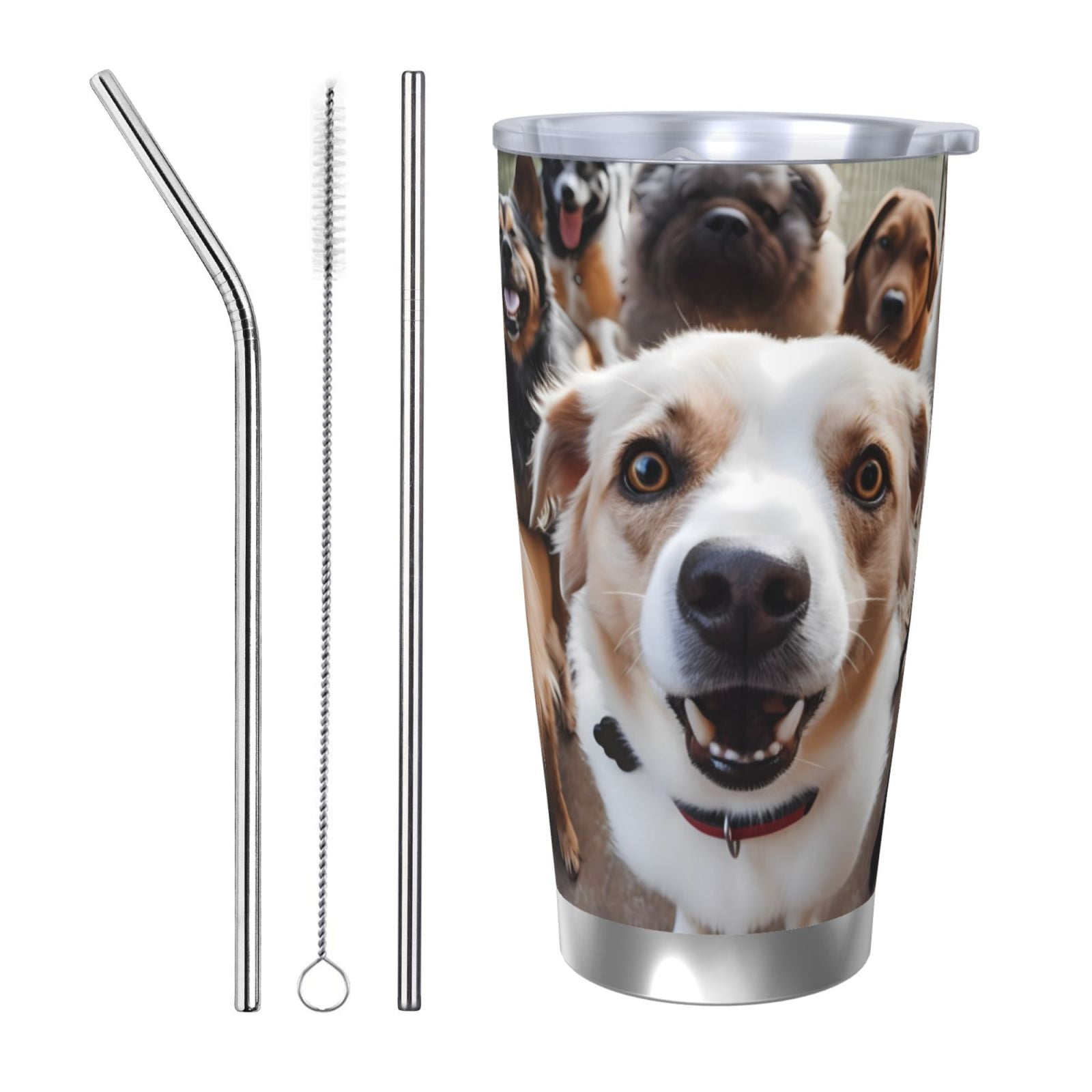 Gaeub Realistic Cute Puppy Print 20-Ounce Stainless Steel Car Cup ...