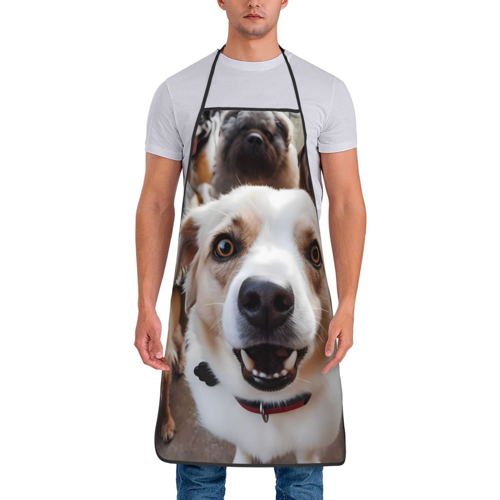 Gaeub Realistic Cute Puppy Print Apron for Men and Women,Waterproof ...