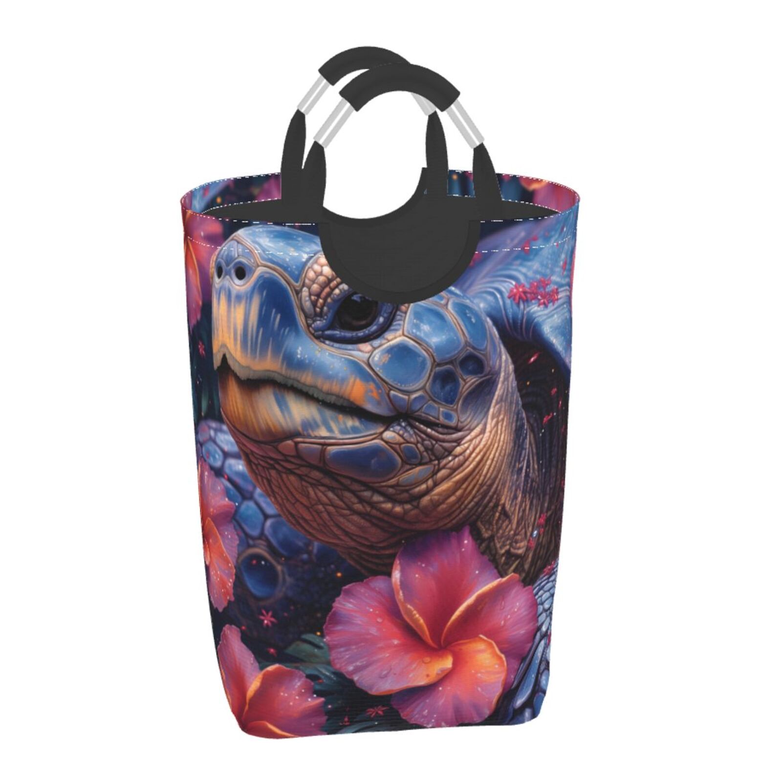 Gaeub Realistic Flower Turtle Print 50L Large Laundry Hampers with ...
