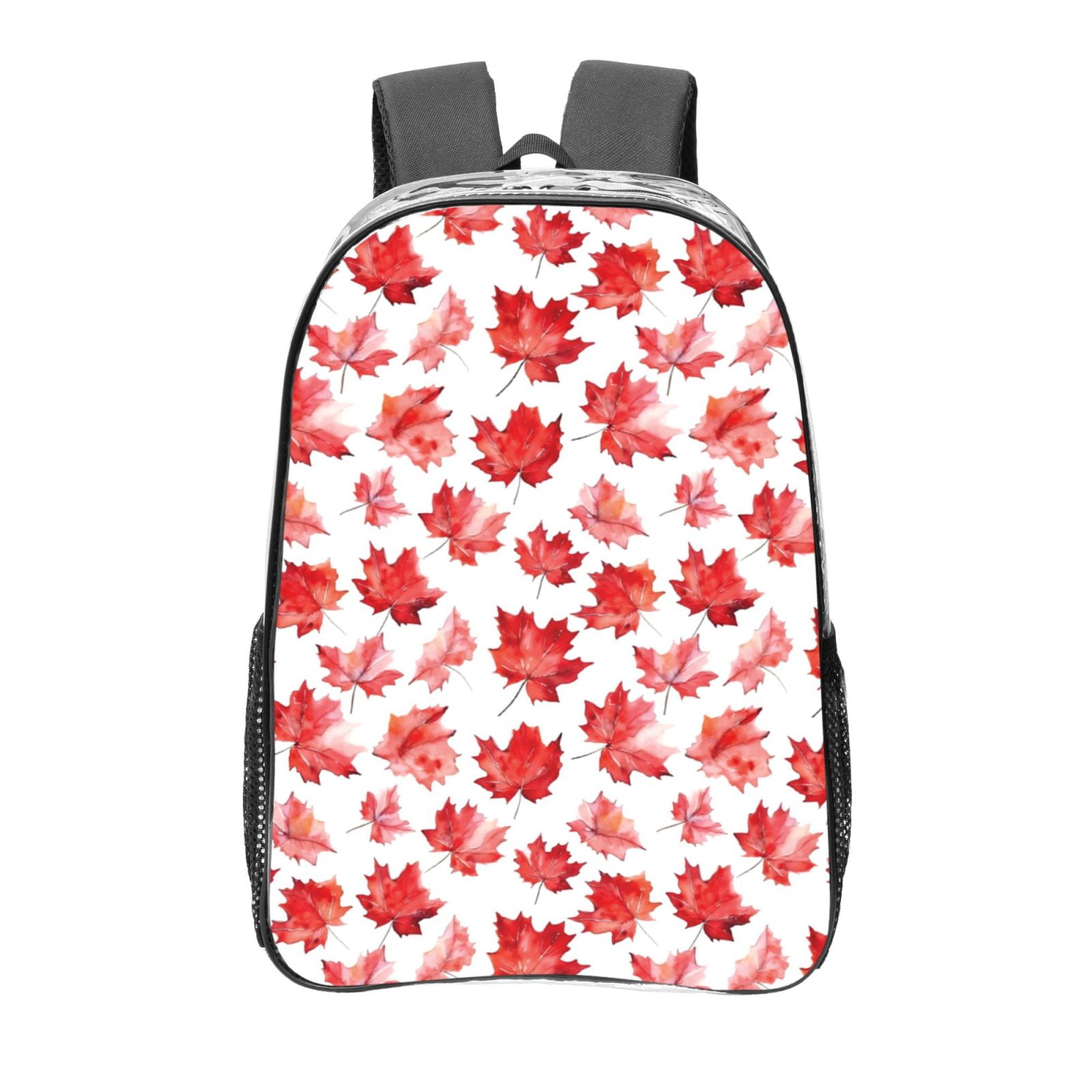 Gaeub Realistic Maple Leaf Print Clear Backpack ,Clear Transparent ...