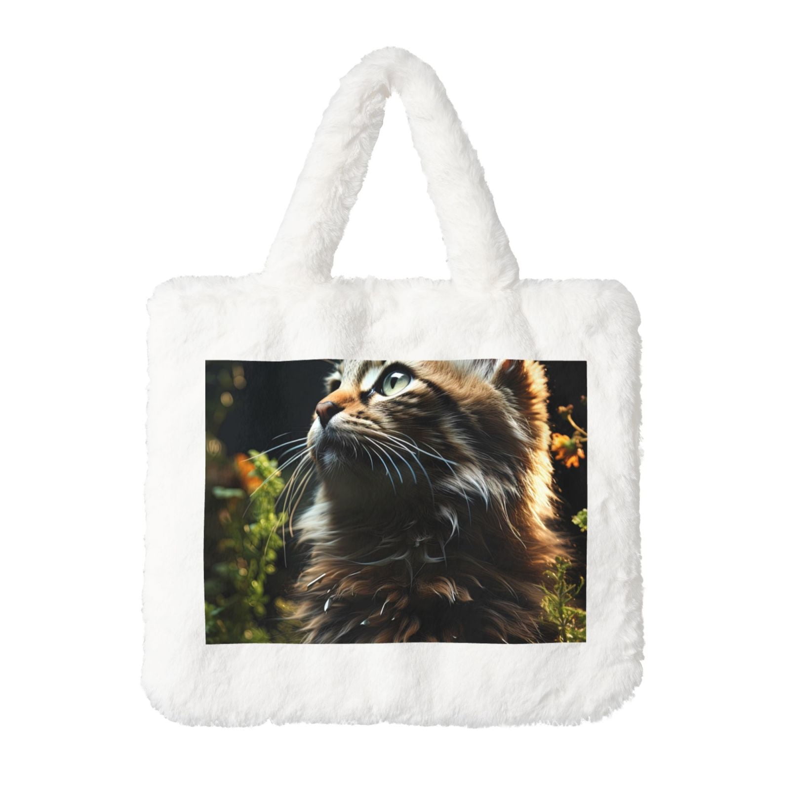 Gaeub Realistic Style Cute Cat Printed Plush Underarm Bag, Ladies ...