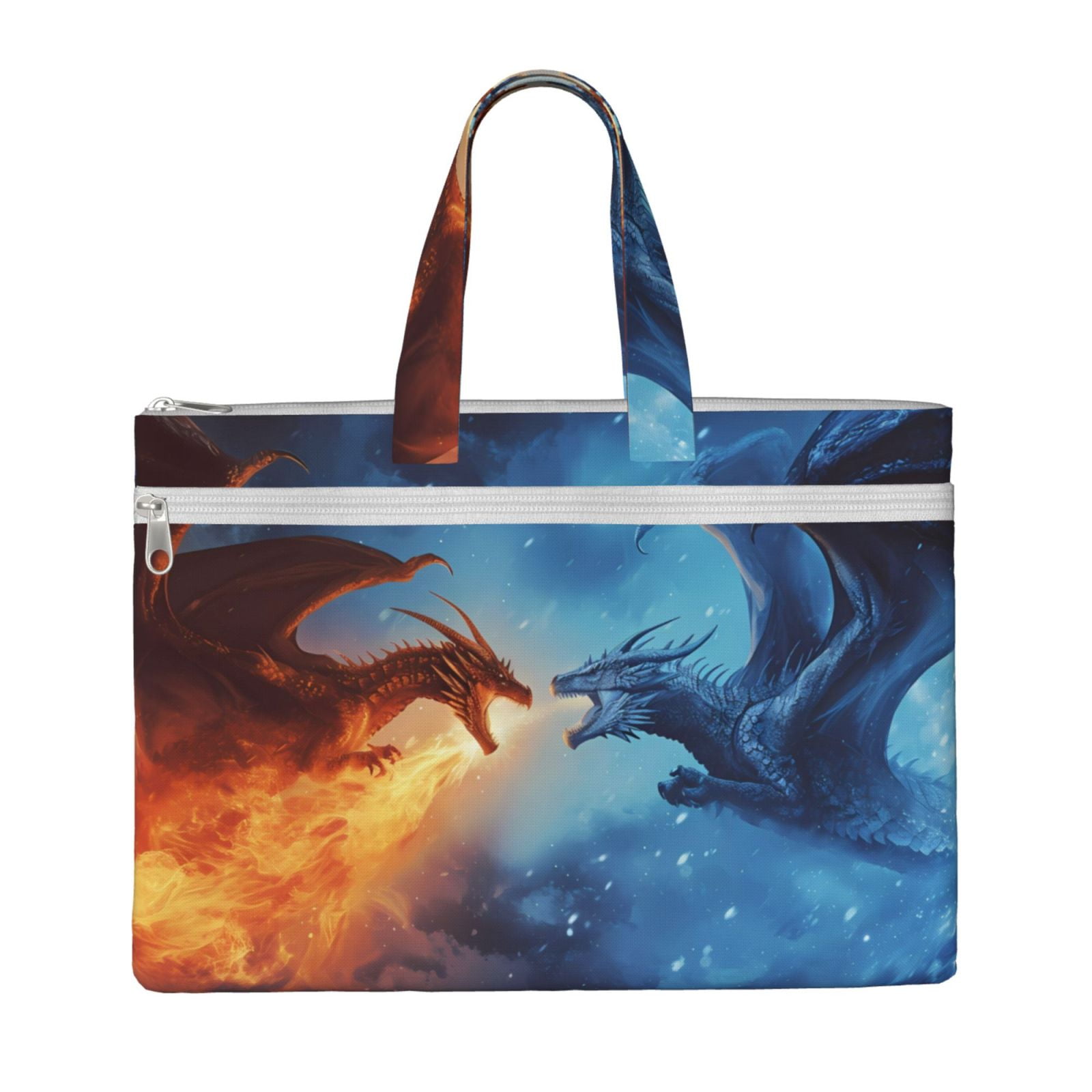 Gaeub Red And Blue Fire Dragon A Print Canvas Tote File Bag,Laptop Tote ...