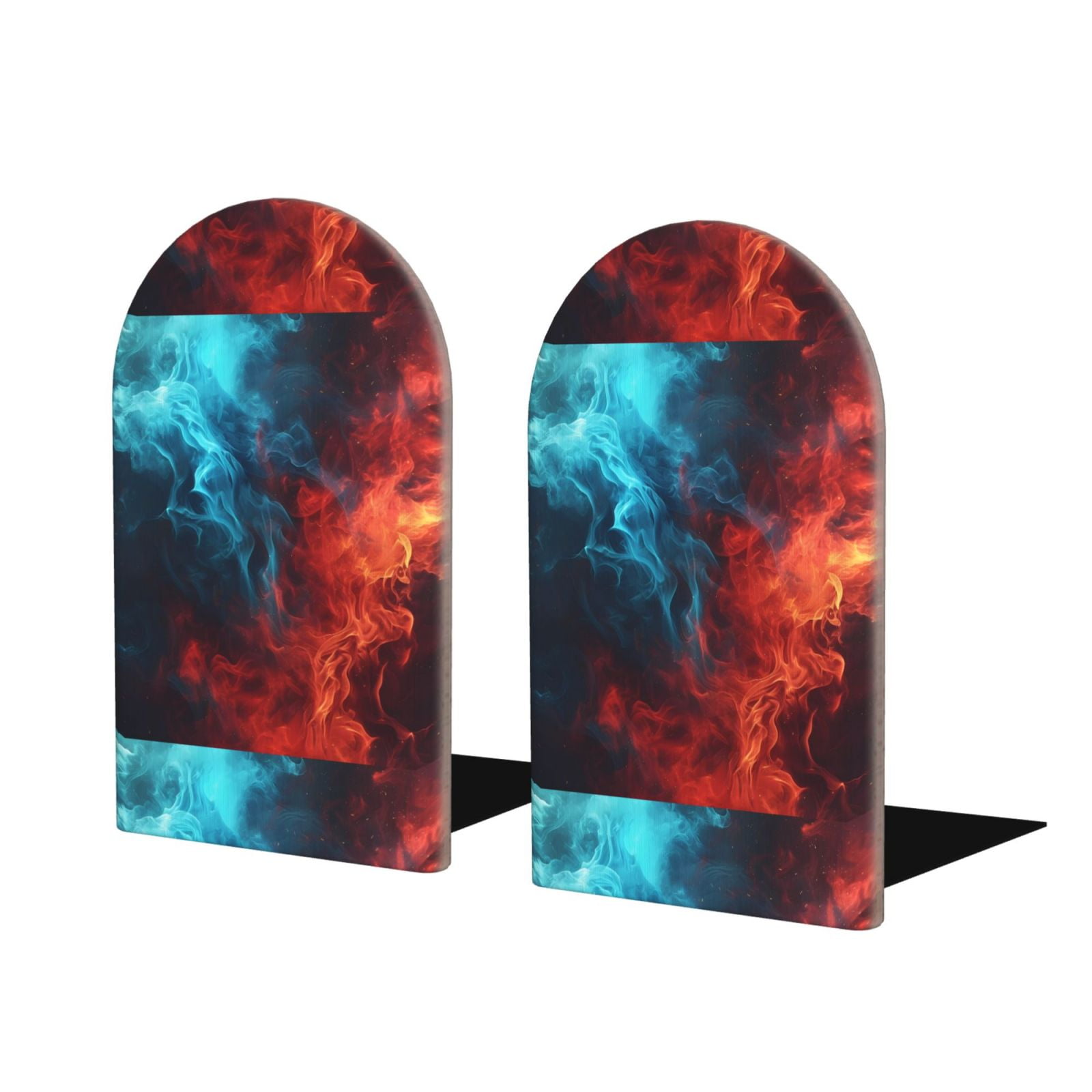 Gaeub Red And Blue Fire Wood Bookends, Non-Slip Bookends, Heavy Duty ...