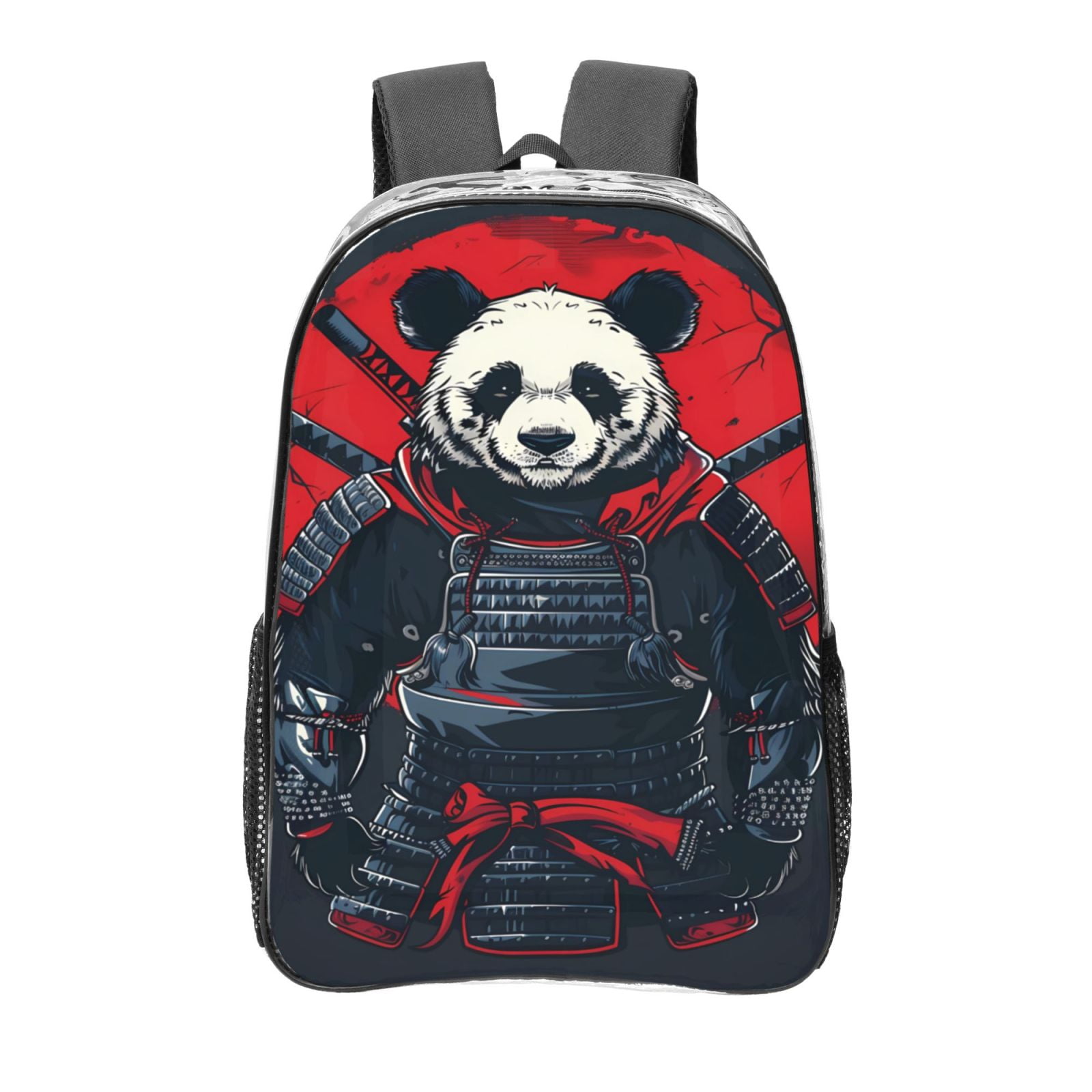 Gaeub Red Black Eastern Panda Warrior Print Clear Backpack ,Clear ...