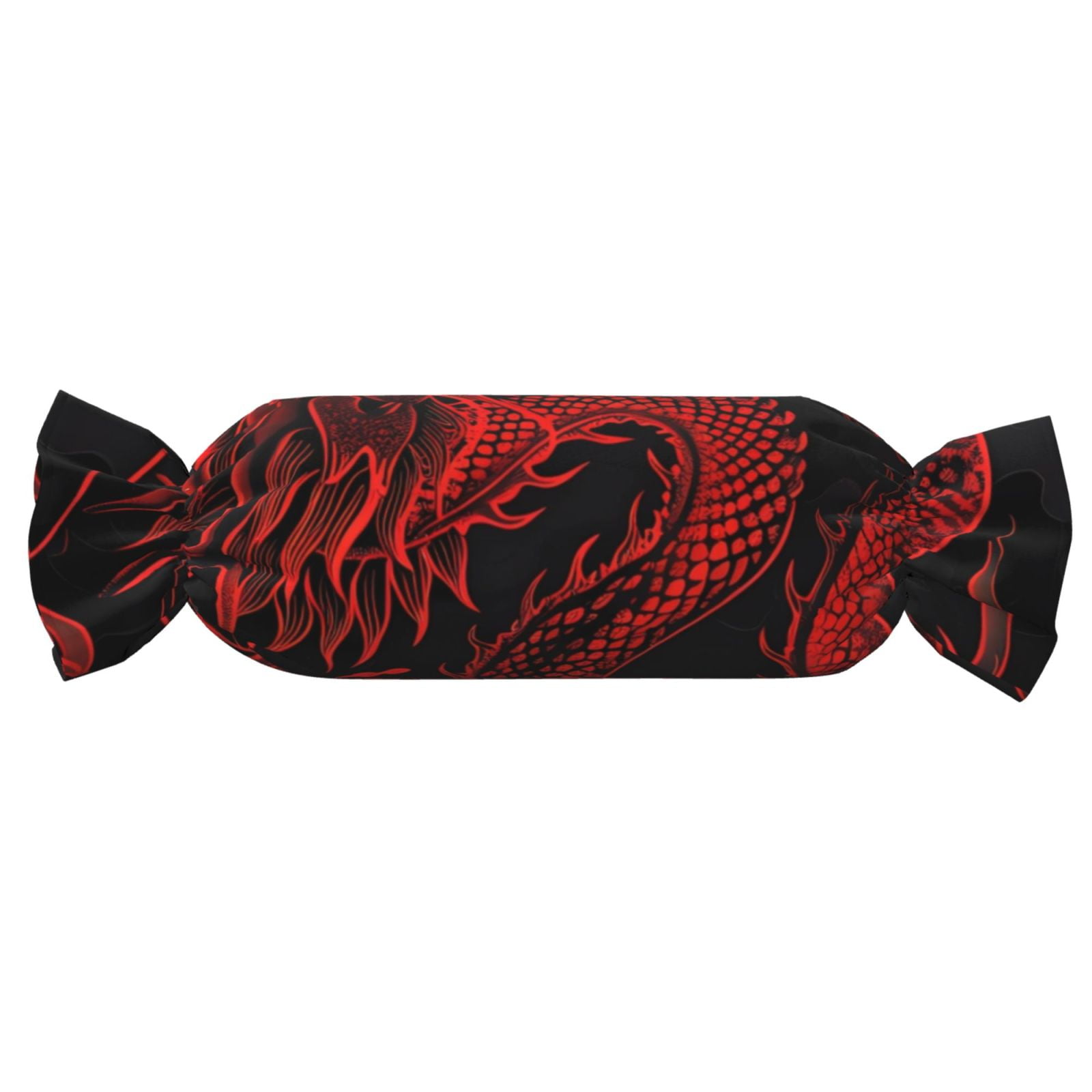 Gaeub Red Dragon On Black Print Candy Pillow Cylindrical Pillows ...