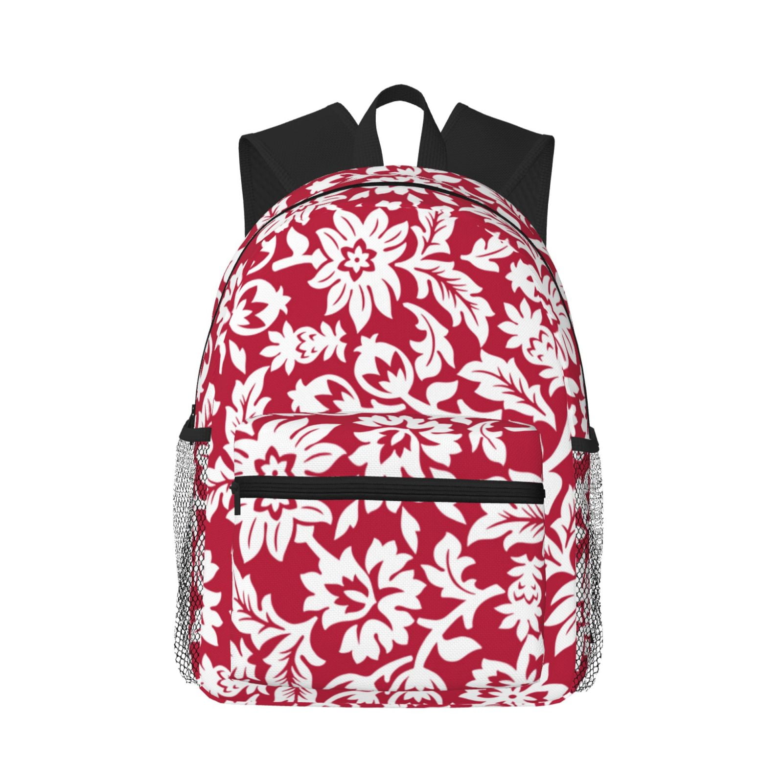 Gaeub Red Flowers School Backpack Waterproof Bookbag for Men Women ...