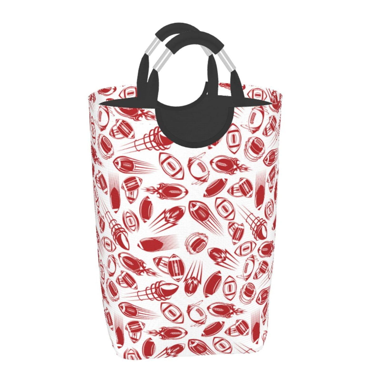 Gaeub Red Football Print 50L Large Laundry Hampers with Handles ...