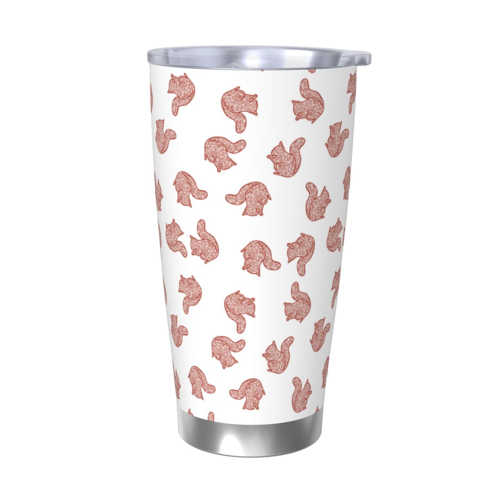 Gaeub Red Fox Print 20-Ounce Stainless Steel Car Cup,Tumblers Cups with ...