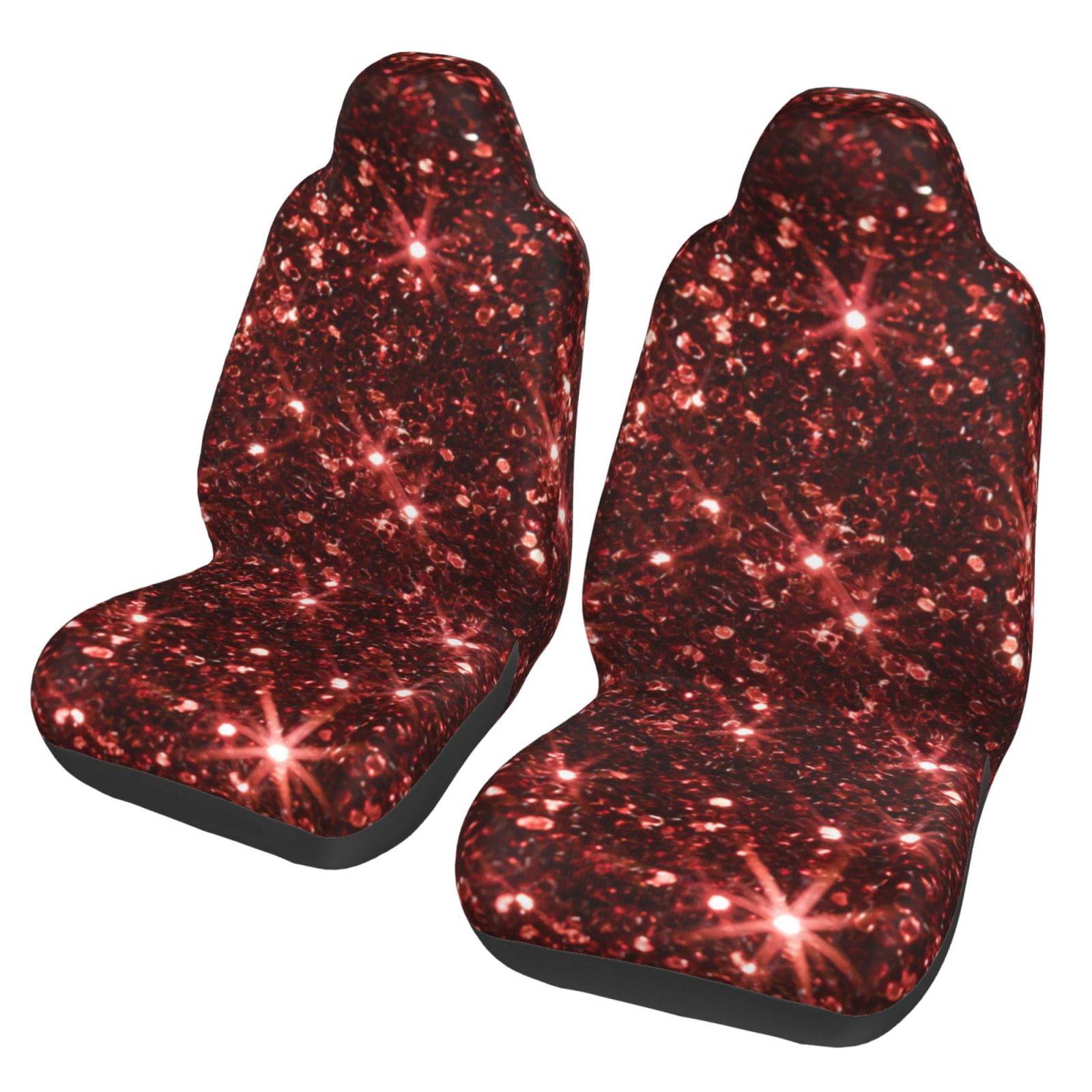 Gaeub Red Glitter Texture 2Pack Full Set Car Seat Covers with Soft ...