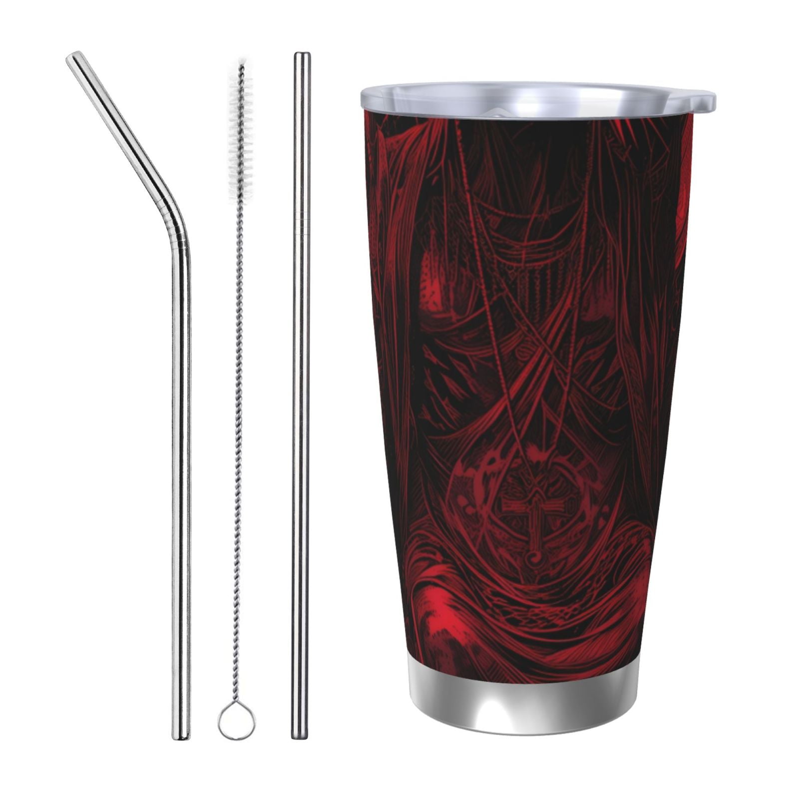 Gaeub Red Gothic Skeleton Throne Print 20-Ounce Stainless Steel Car Cup ...