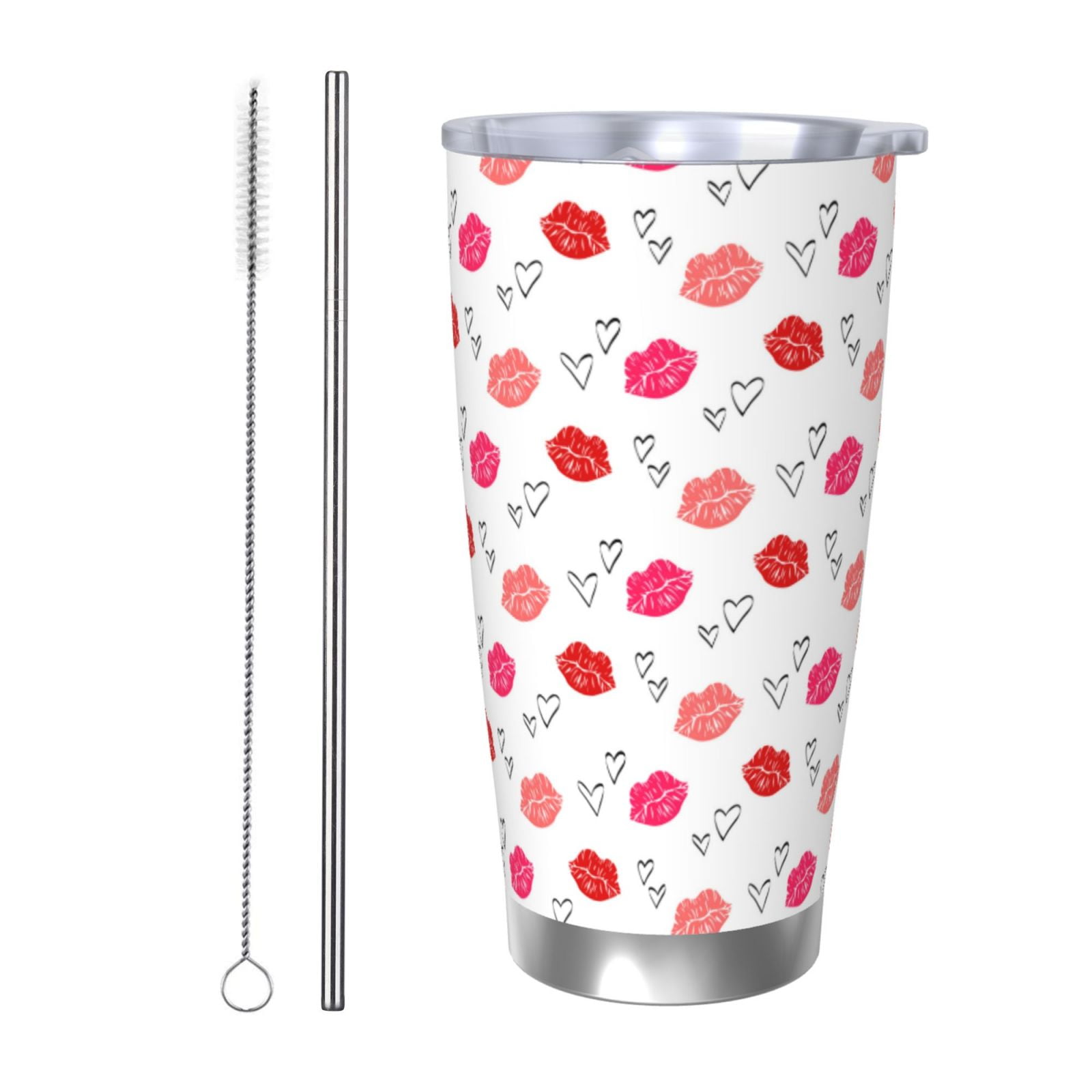 Gaeub Red Lips 1 Print 20-Ounce Stainless Steel Car Cup,Tumblers Cups ...