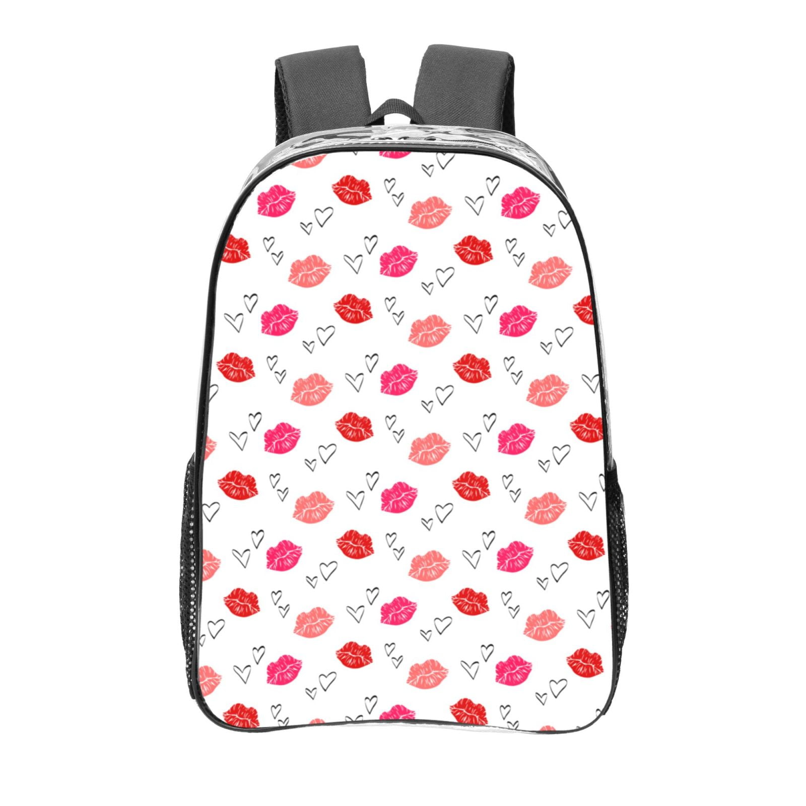 Gaeub Red Lips 1 Print Clear Backpack ,Clear Transparent Backpack, PVC ...