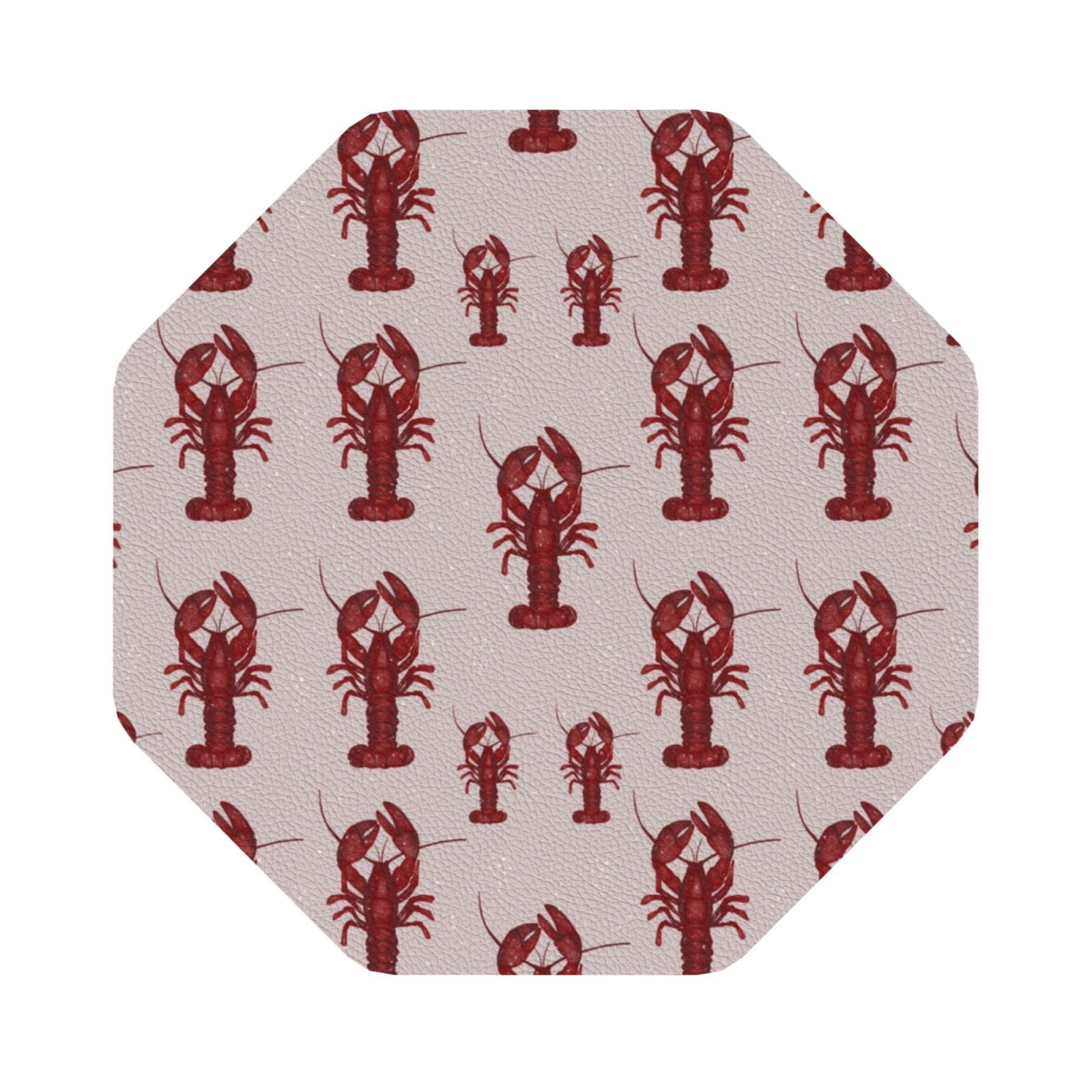 Gaeub Red Lobster With Claws Print 6 Pcs Leather Coasters for Drinks ...