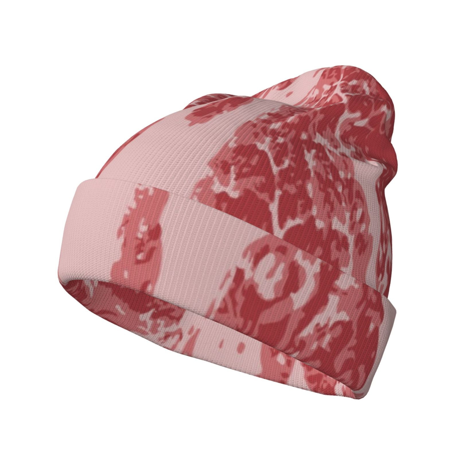 Gaeub Red Meat Print Unisex Knitted Hat,Warm Winter Beanie,Unisex ...