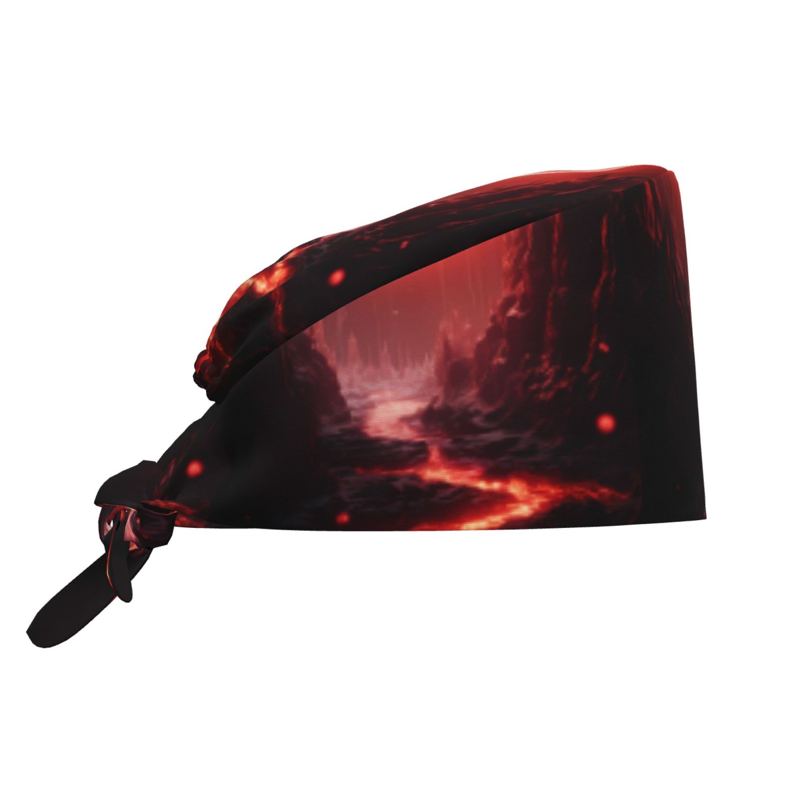 Gaeub Red Moon Lava Print Cleaning Working Cap,Unisex Scrub Cap Nurse ...