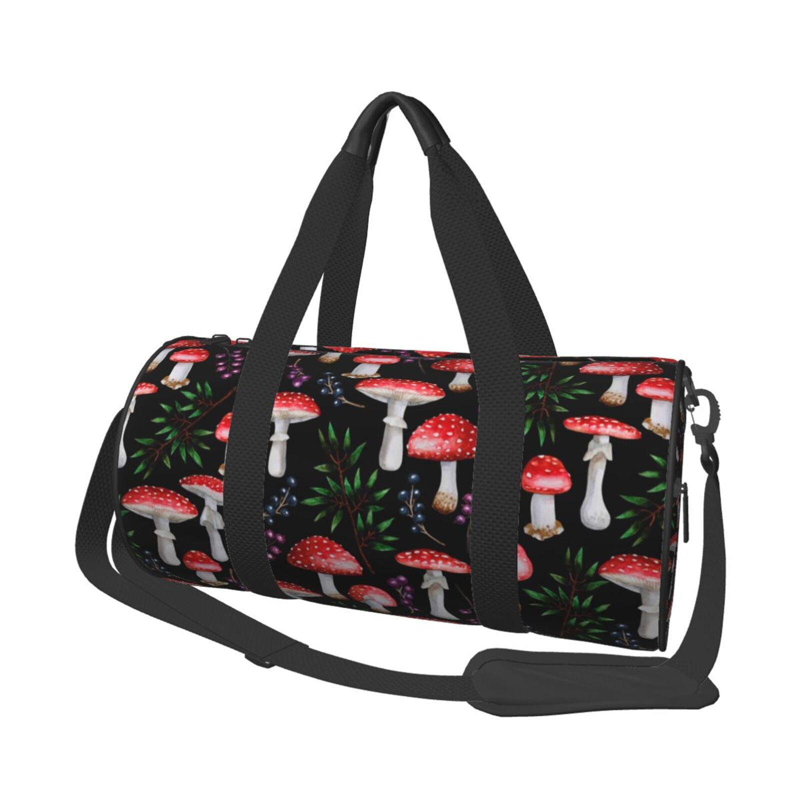 Gaeub Red Mushrooms Lightweight Travel Cylinder Bag Gym Tote Bag Sports ...
