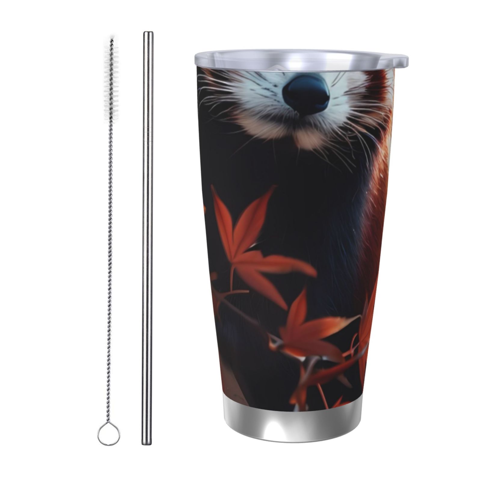 Gaeub Red Panda Autumn Branches Print 20-Ounce Stainless Steel Car Cup,Tumblers Cups with Lids ...