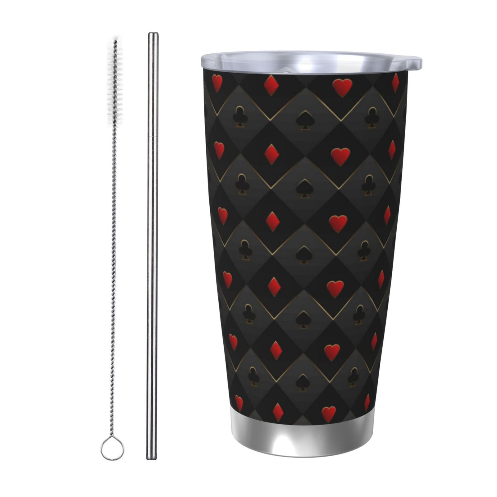 Gaeub Red Poker Print 20-Ounce Stainless Steel Car Cup,Tumblers Cups ...