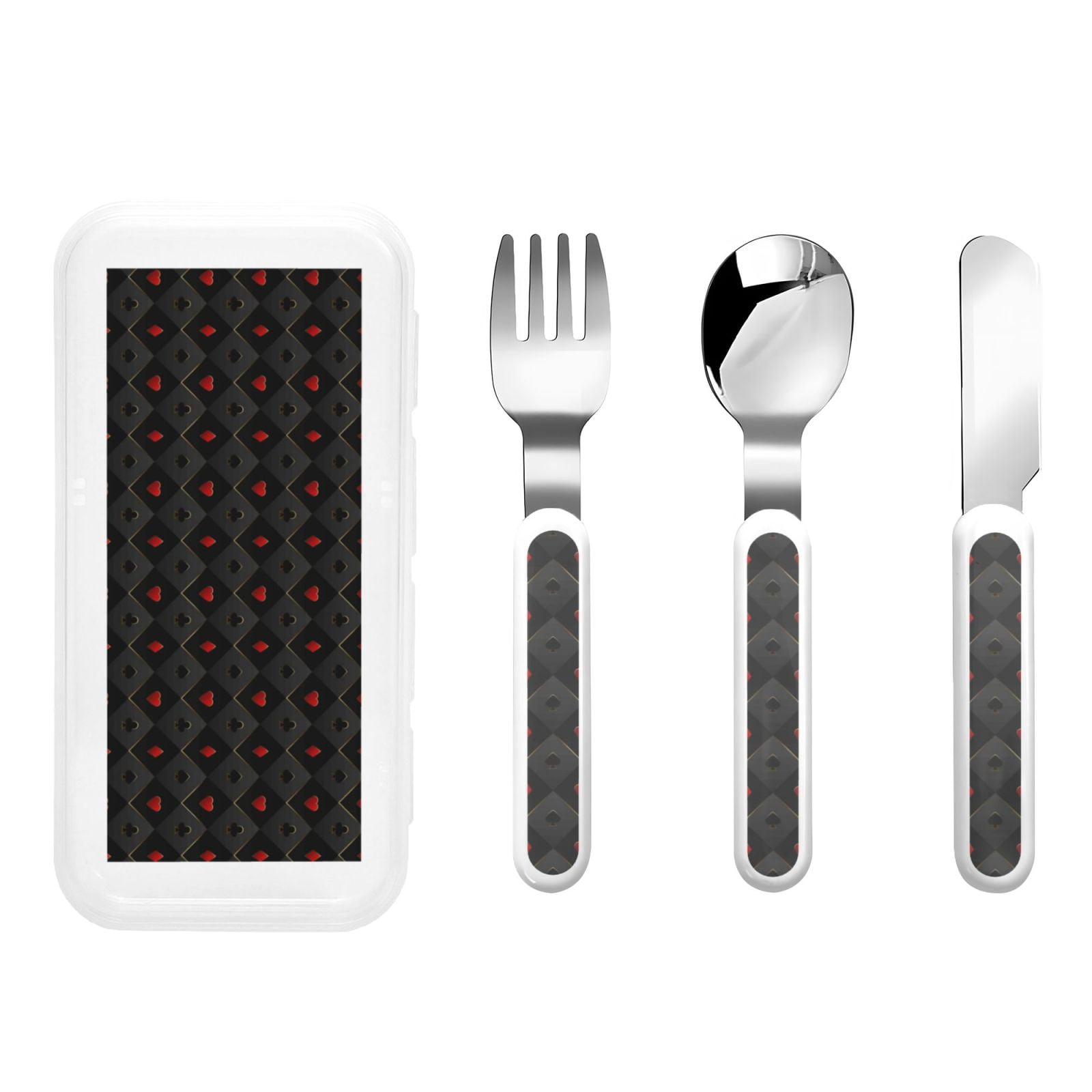 Gaeub Red Poker Print 3-Piece Children Knife Spoon Fork Set,Stainless ...