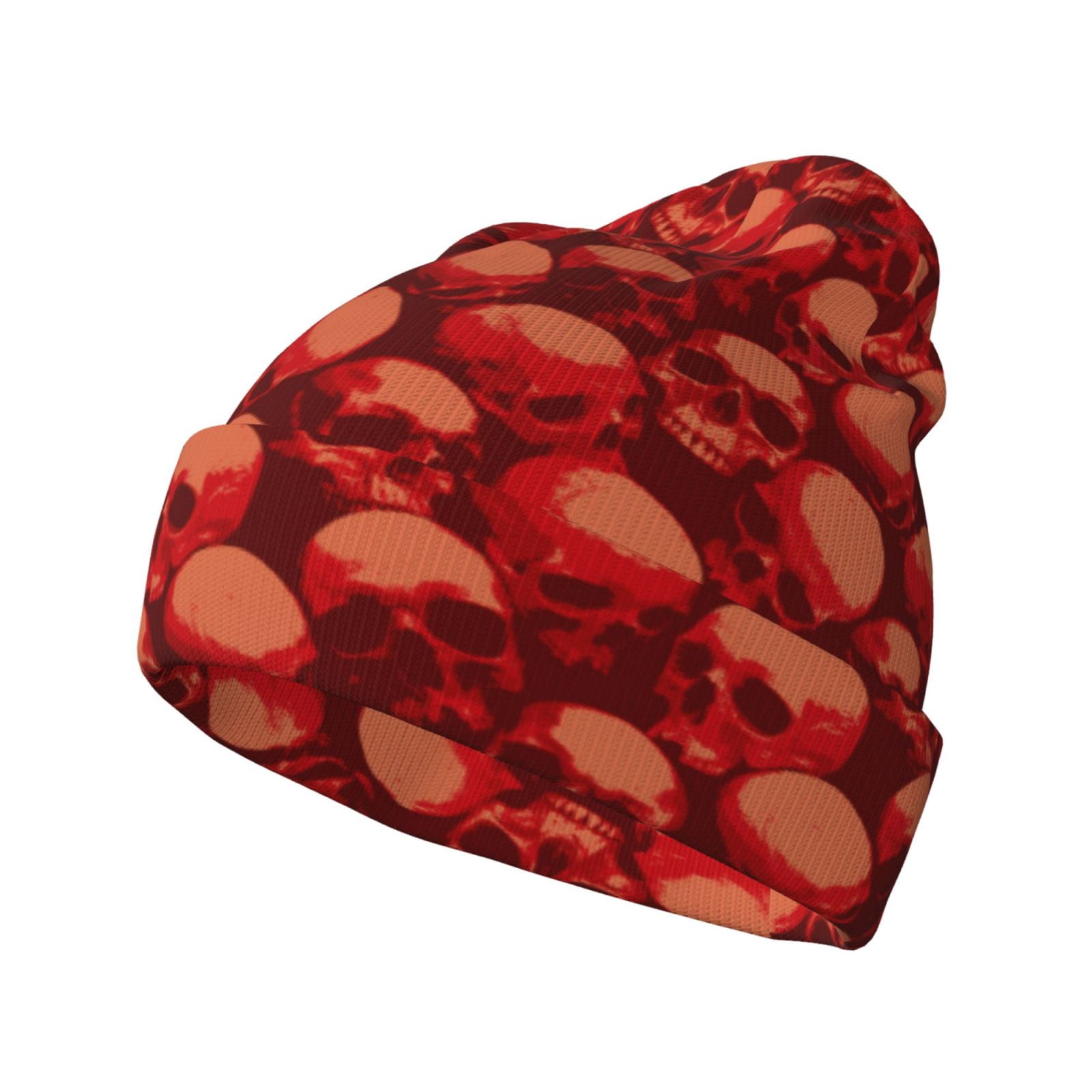 Gaeub Red Skulls 1 Print Unisex Knitted Hat,Warm Winter Beanie,Unisex ...