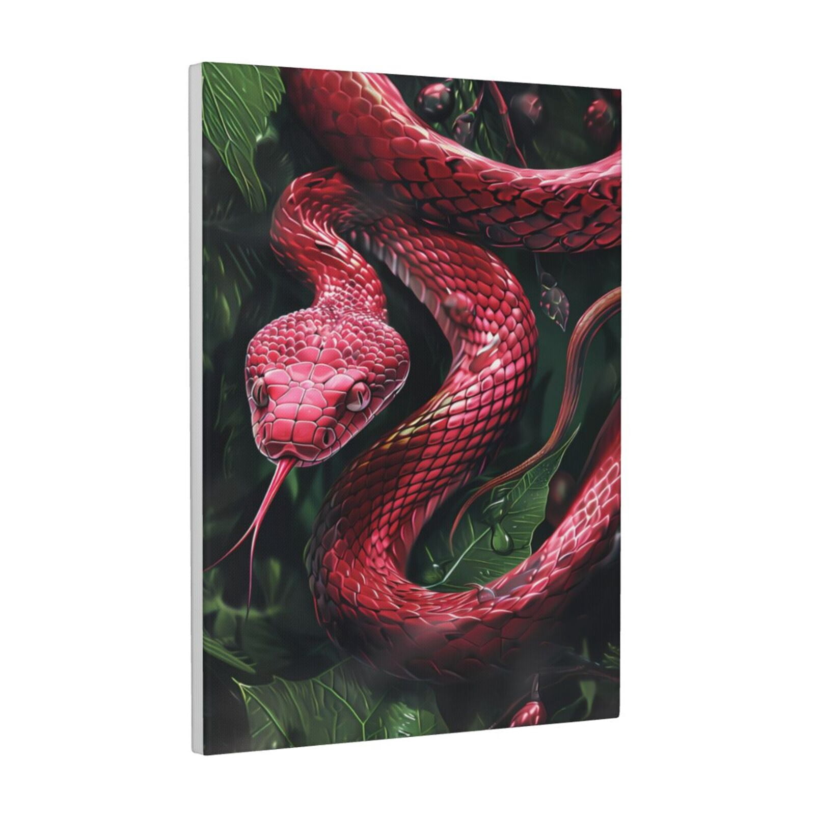 Gaeub Red Viper Jungle Intensity Print Canvas Wall Art for Bathrooms ...