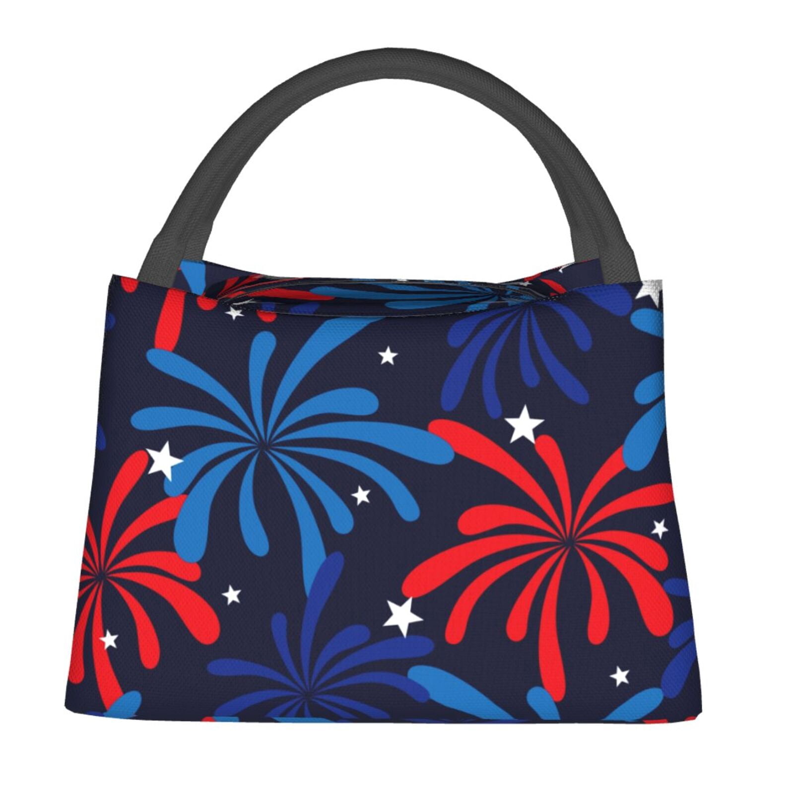 Gaeub Red White Blue Fireworks Collapsible Cooler Bag Insulated ...