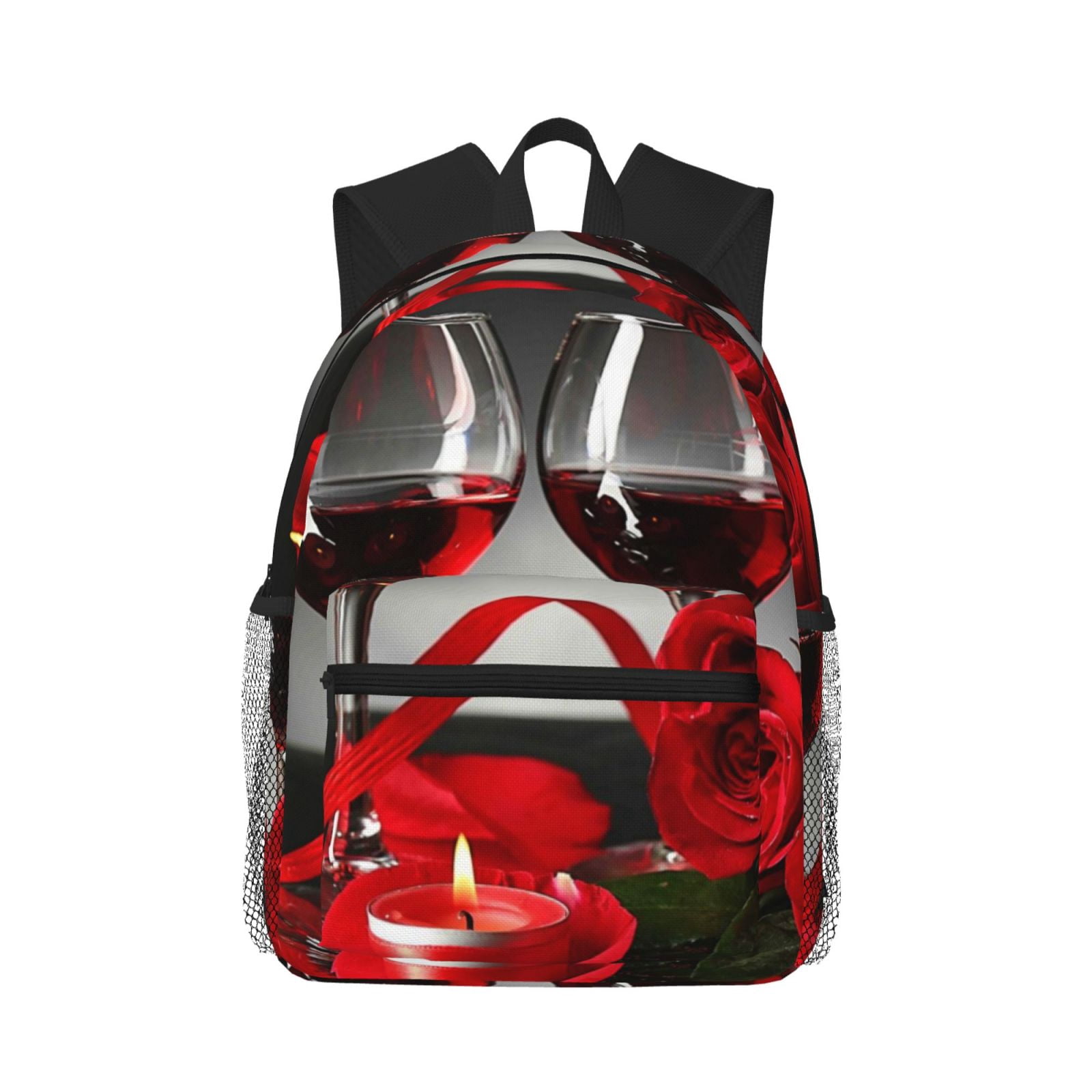 Gaeub Red Wine Rose School Backpack Waterproof Bookbag for Men Women ...