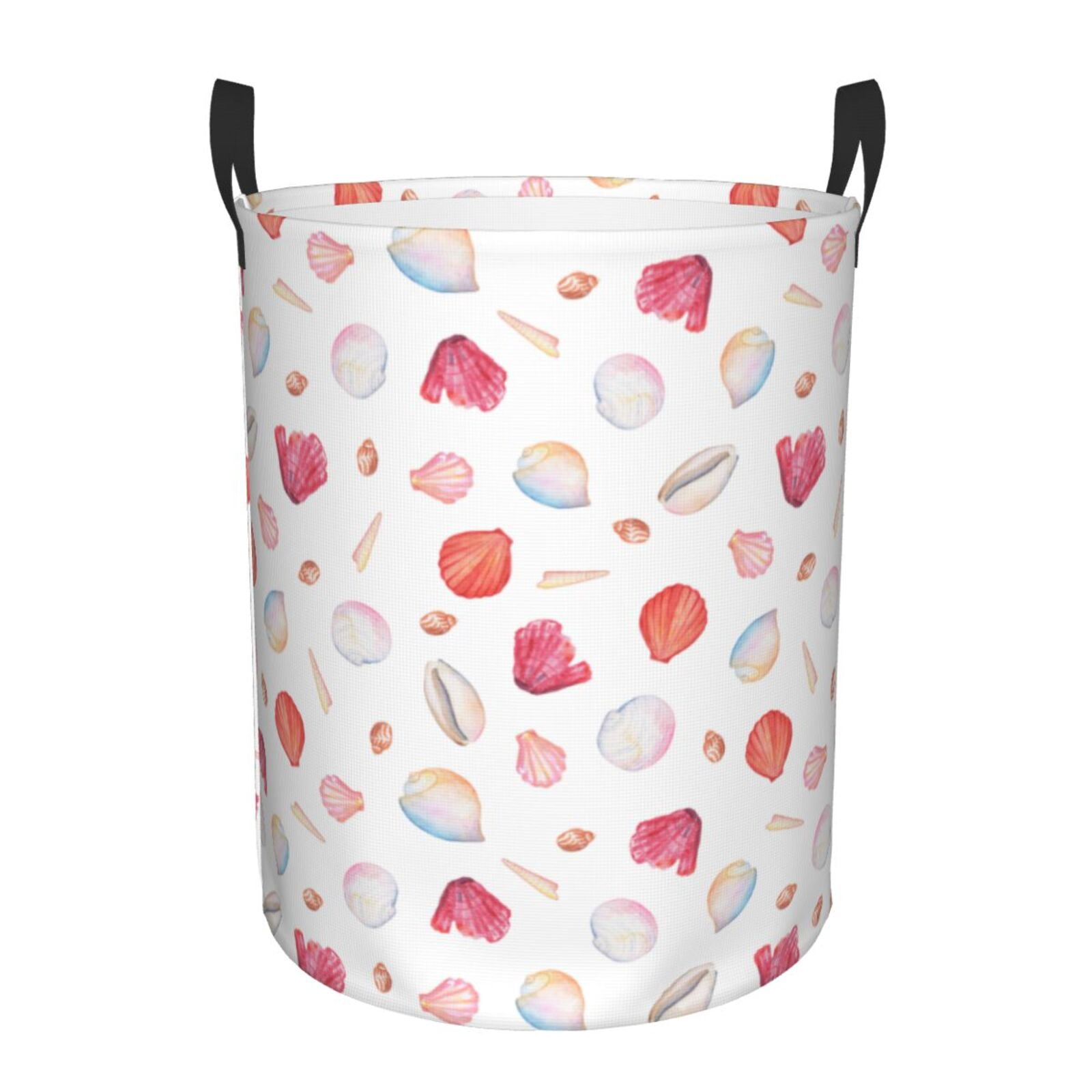 Gaeub Red coral and scallop seashell Dirty Clothes Storage Basket, Toy ...