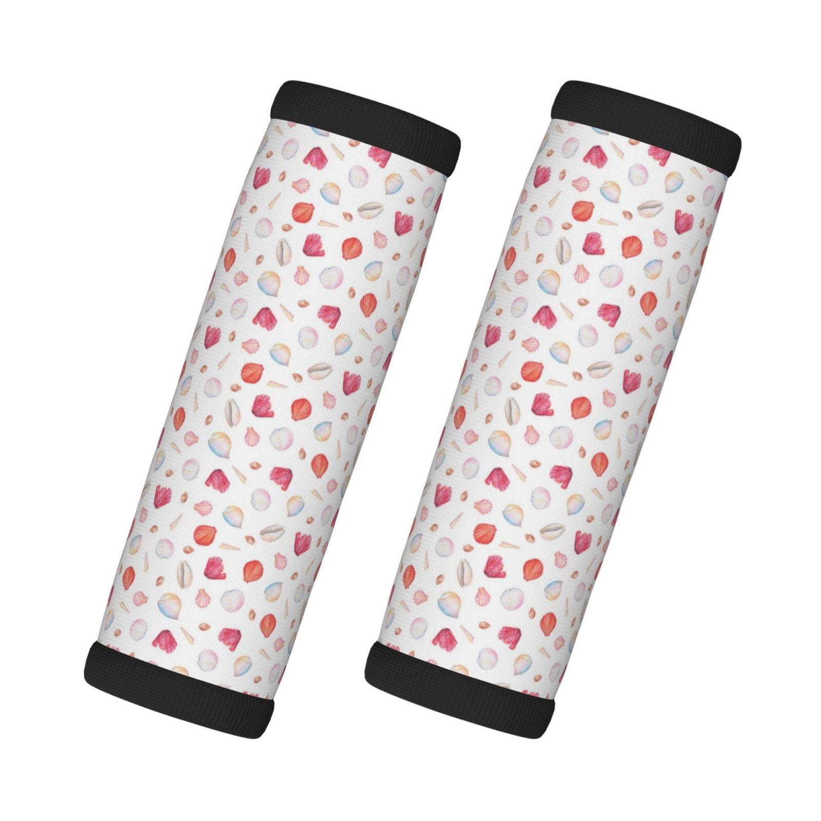 Gaeub Red coral and scallop seashell Print Luggage Handles Wrap Grips 2 ...