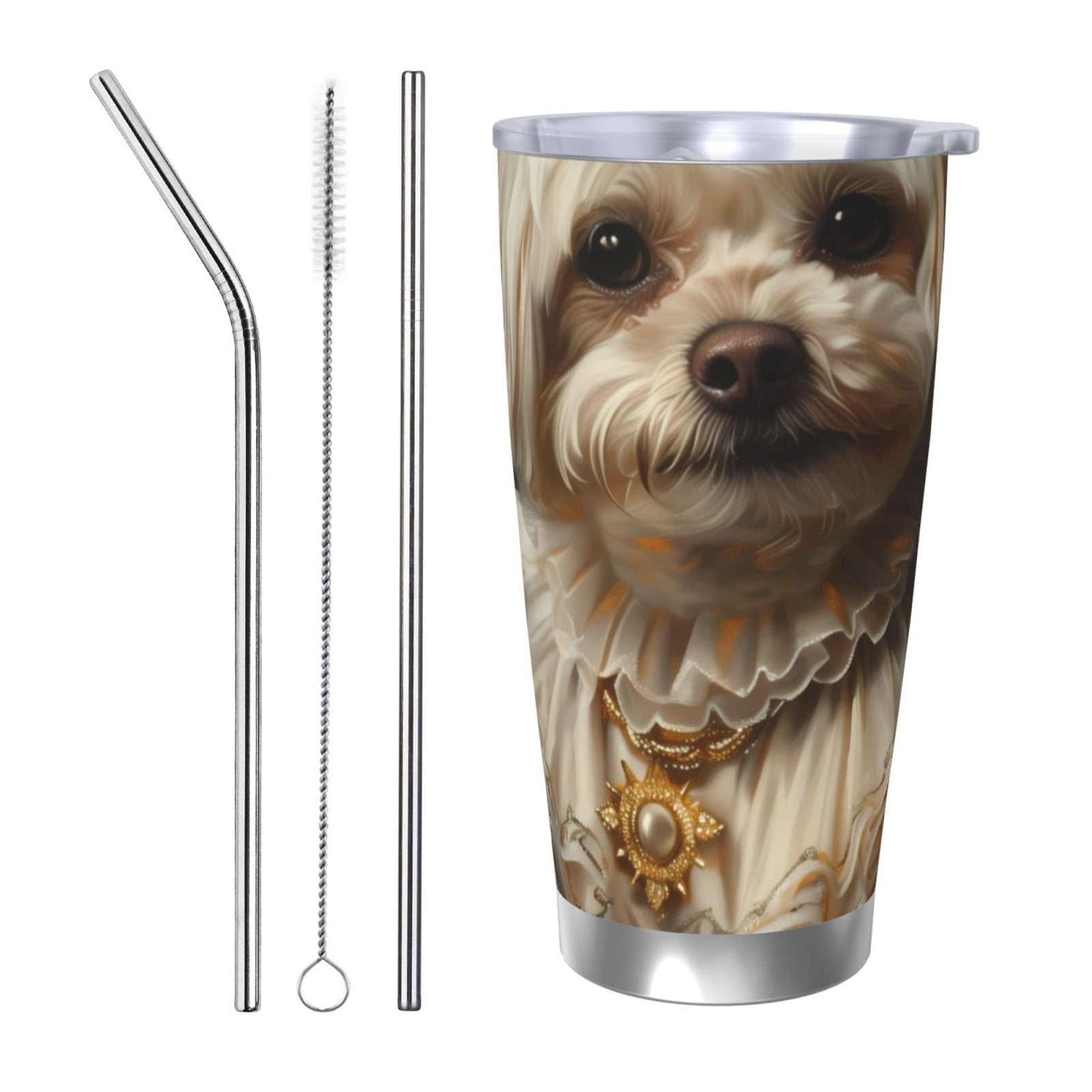 Gaeub Regal Dog In Royal Attire Print 20-Ounce Stainless Steel Car Cup ...