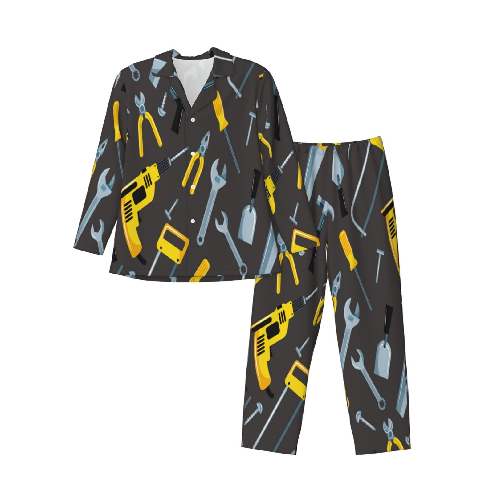 Gaeub Repair tools (2) Print Mens Pajamas Set Mens Sleepwear with Long ...