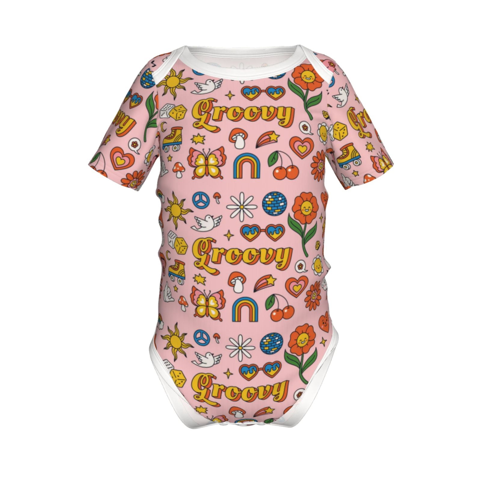Gaeub Retro 70s Hippie Print Infant Climbing Onesie,Toddler Outfit ...