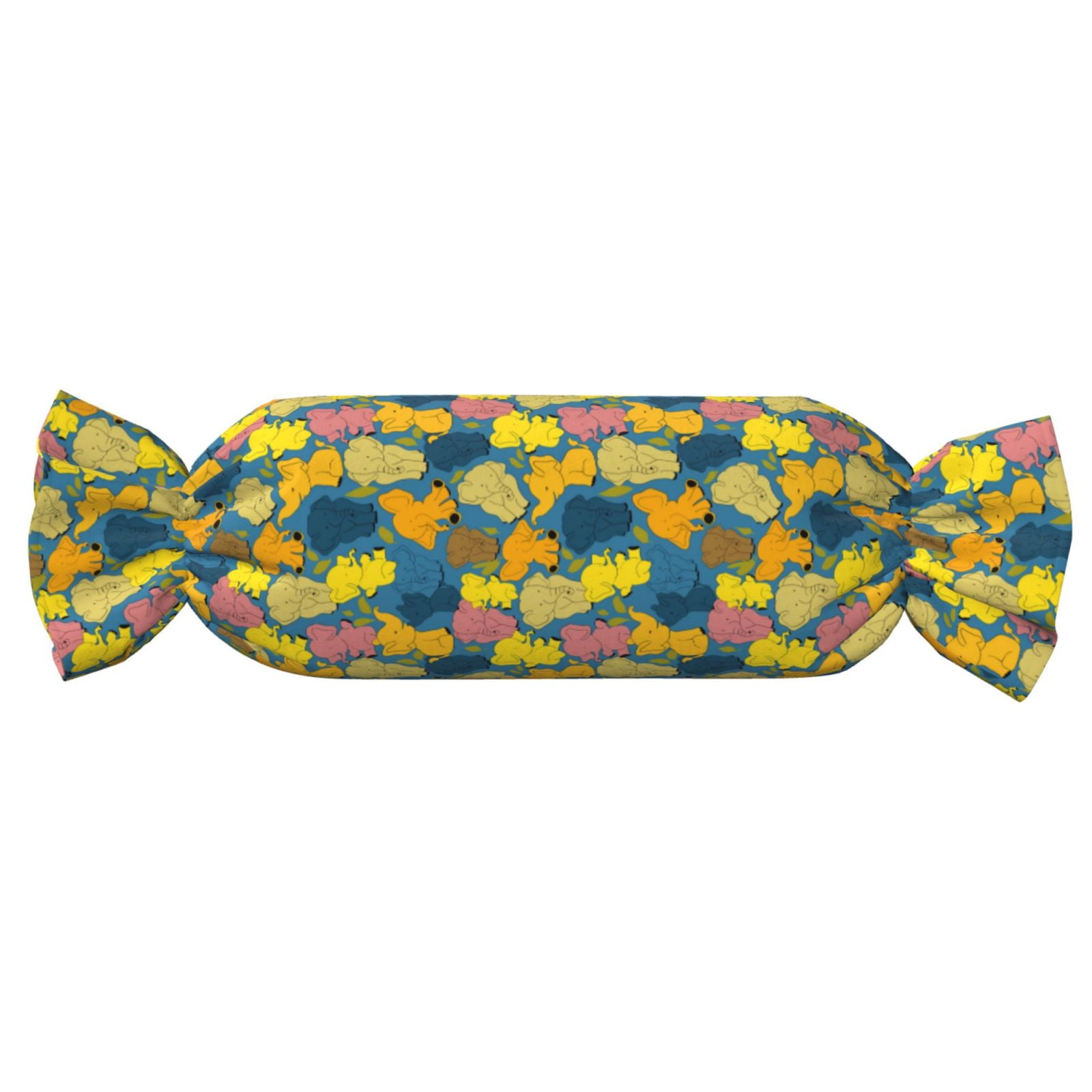 Gaeub Retro Boho Elephants Print Candy Pillow Cylindrical Pillows ...