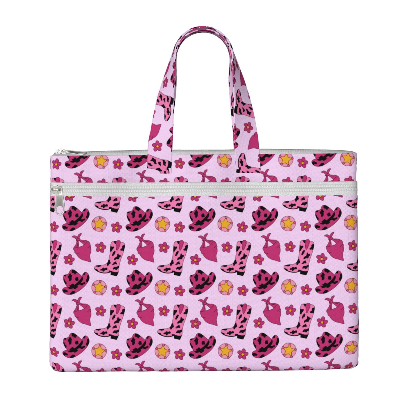 Gaeub Retro Cowgirl Print Canvas Tote File Bag,Laptop Tote Bag,Zipper ...