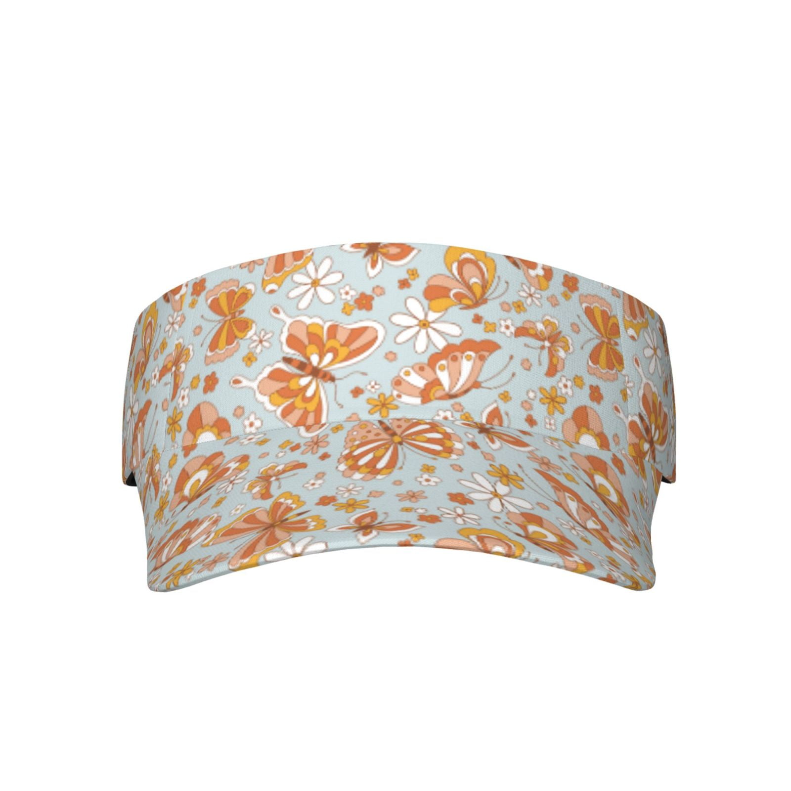 Gaeub Retro Floral Butterfly Sun Visor Hats with Empty Top and ...