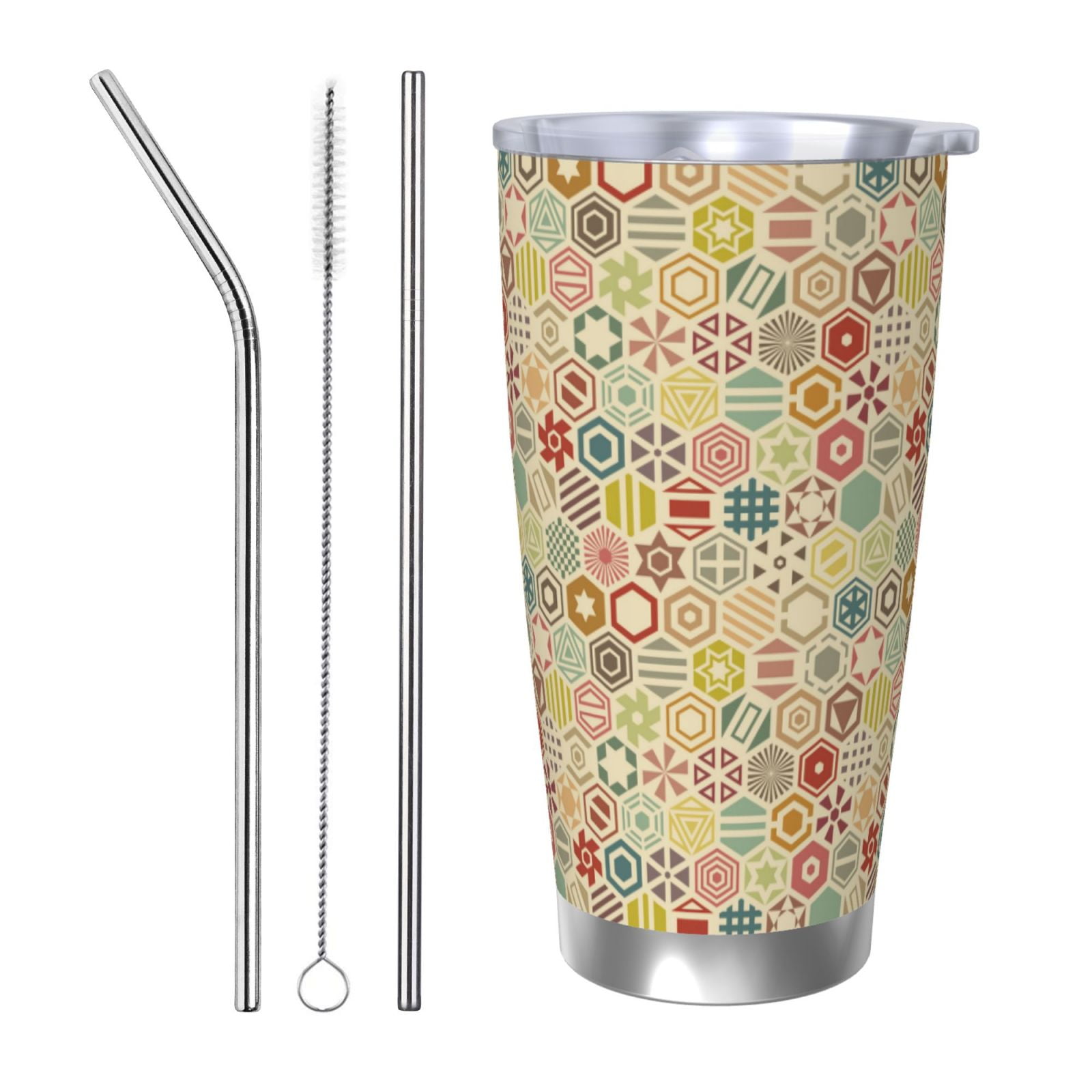 Gaeub Retro Geometry Print 20-Ounce Stainless Steel Car Cup,Tumblers ...