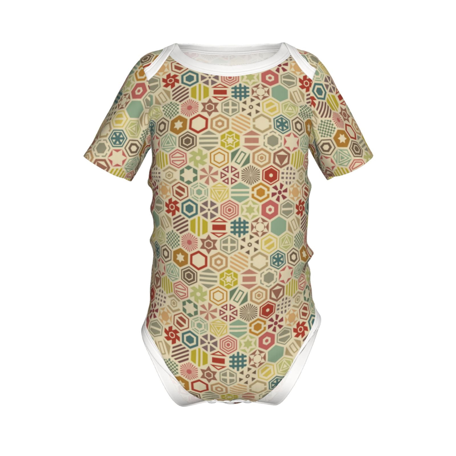 Gaeub Retro Geometry Print Infant Climbing Onesie,Toddler Outfit ...
