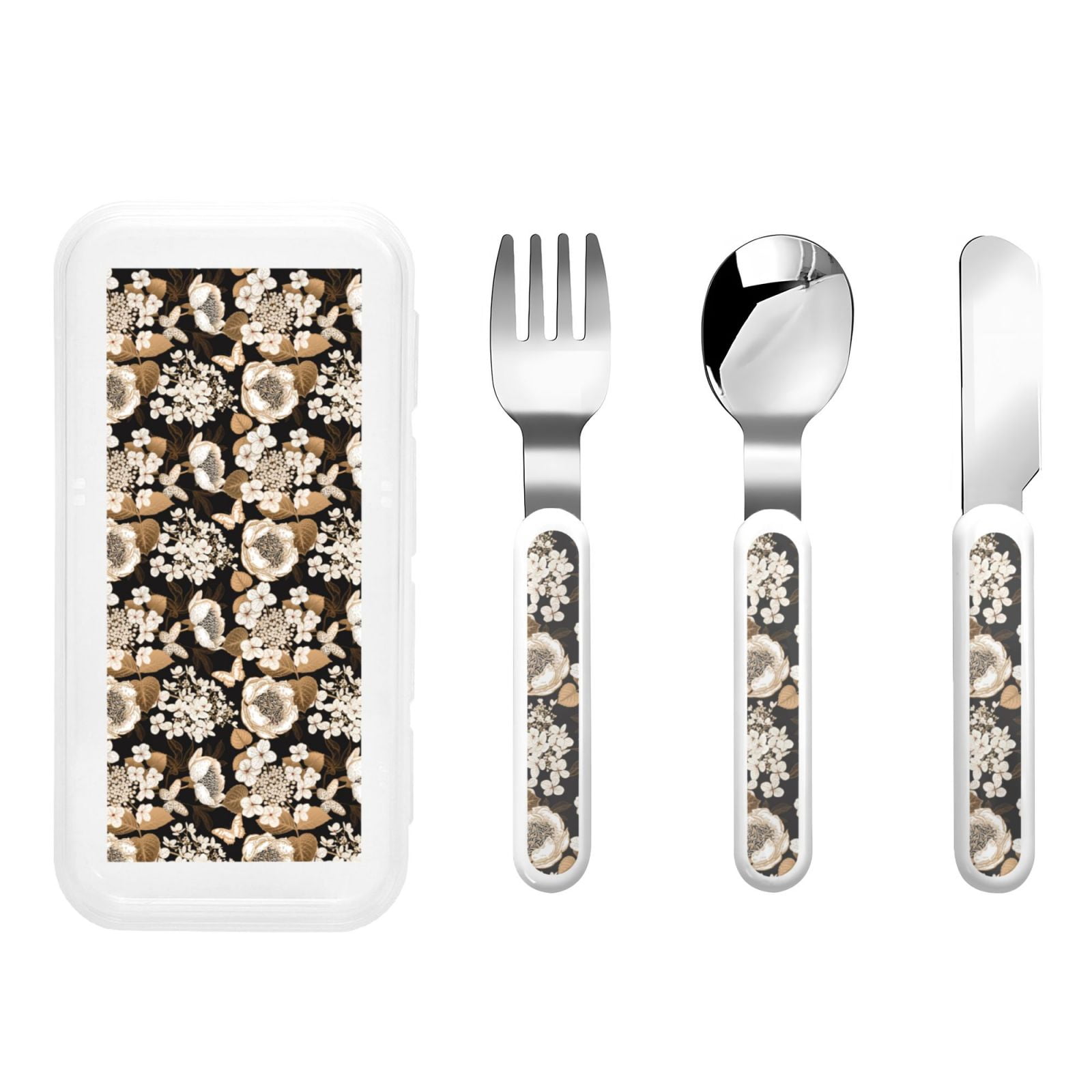 Gaeub Retro Hydrangeas Print 3-Piece Children Knife Spoon Fork Set ...
